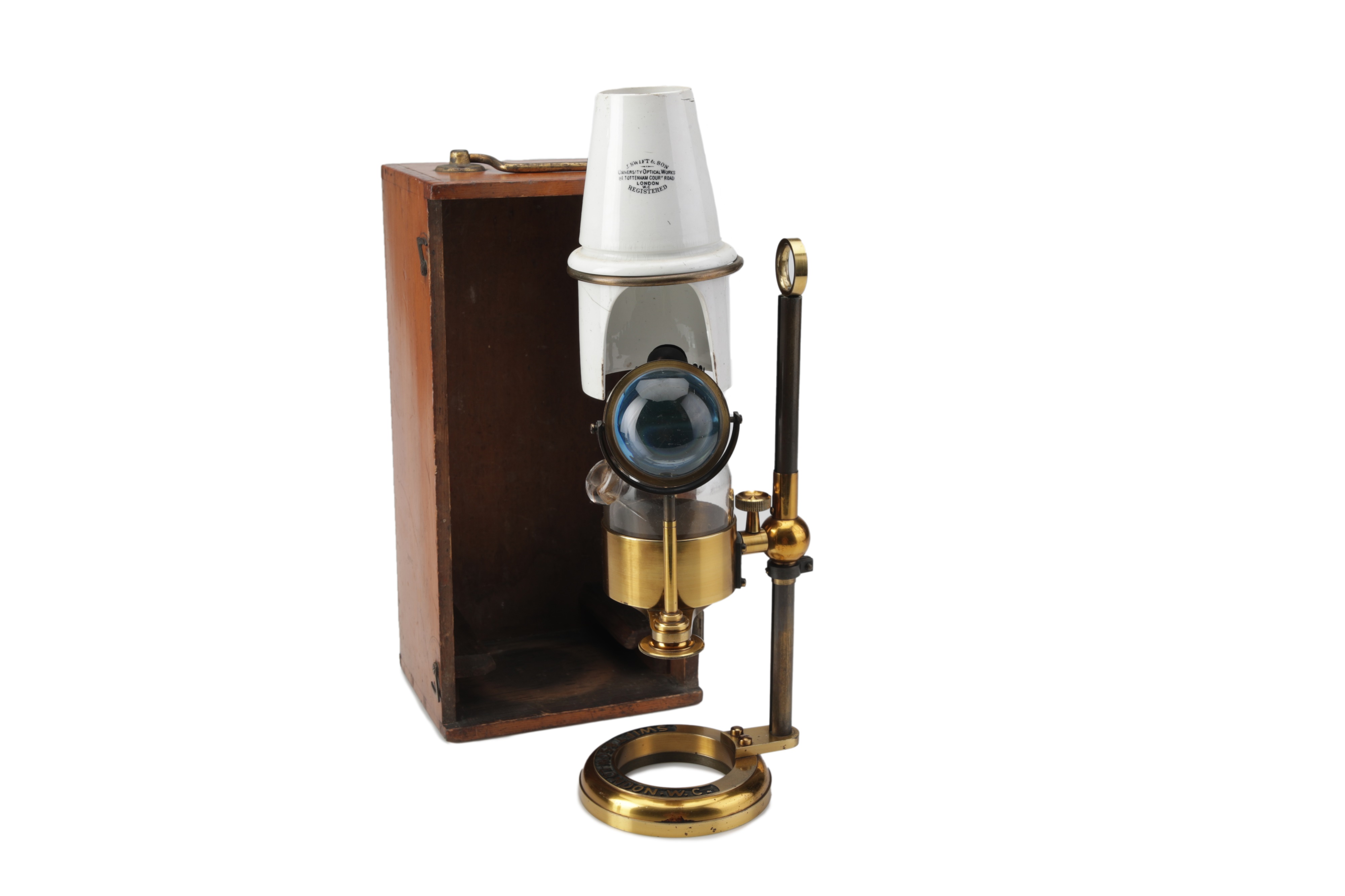 Lot 381 - A Fine Brass Microscope Oil Lamp, Swift,