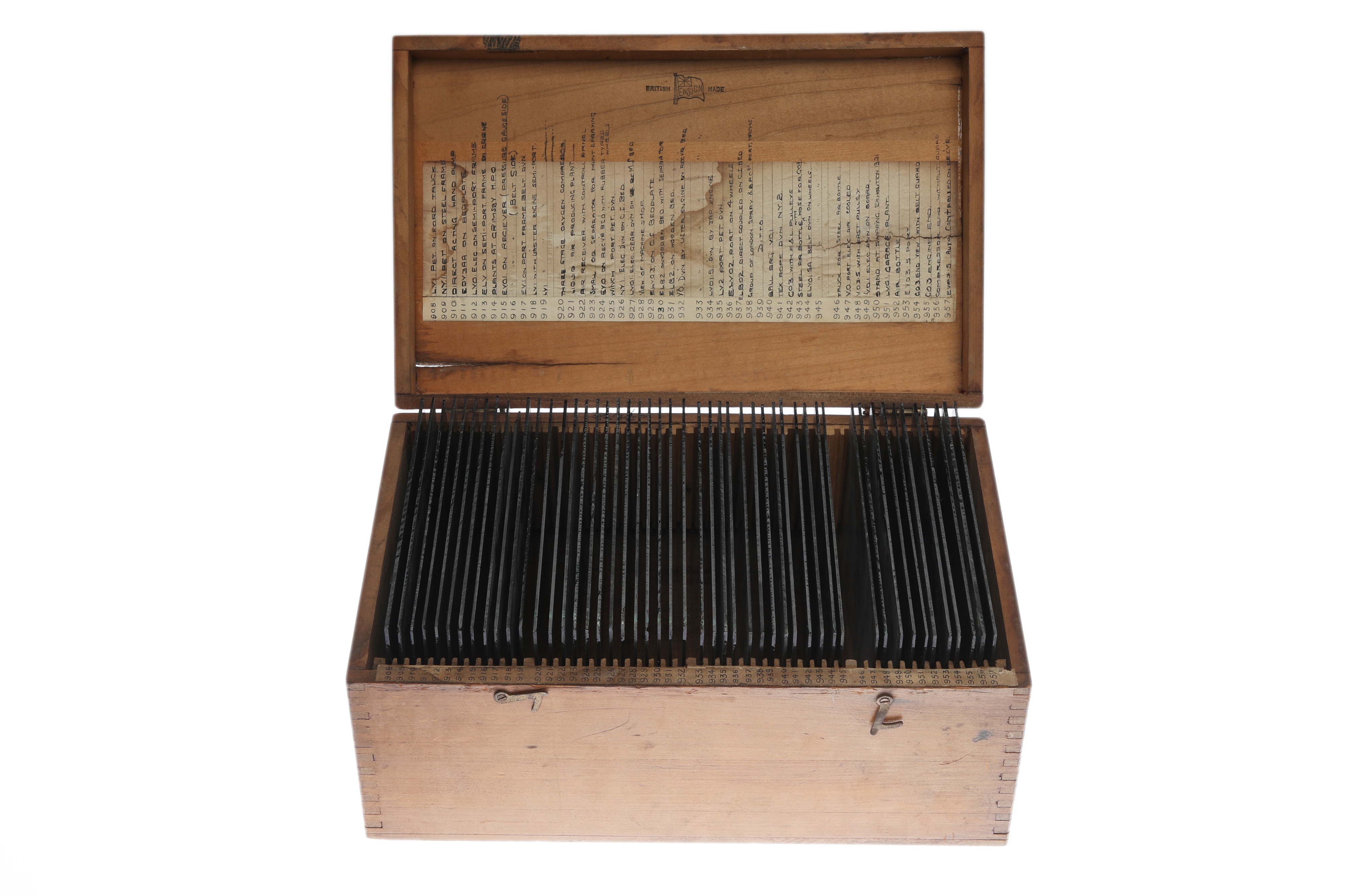 Lot 847 - Vintage Pine Box of Glass Negatives