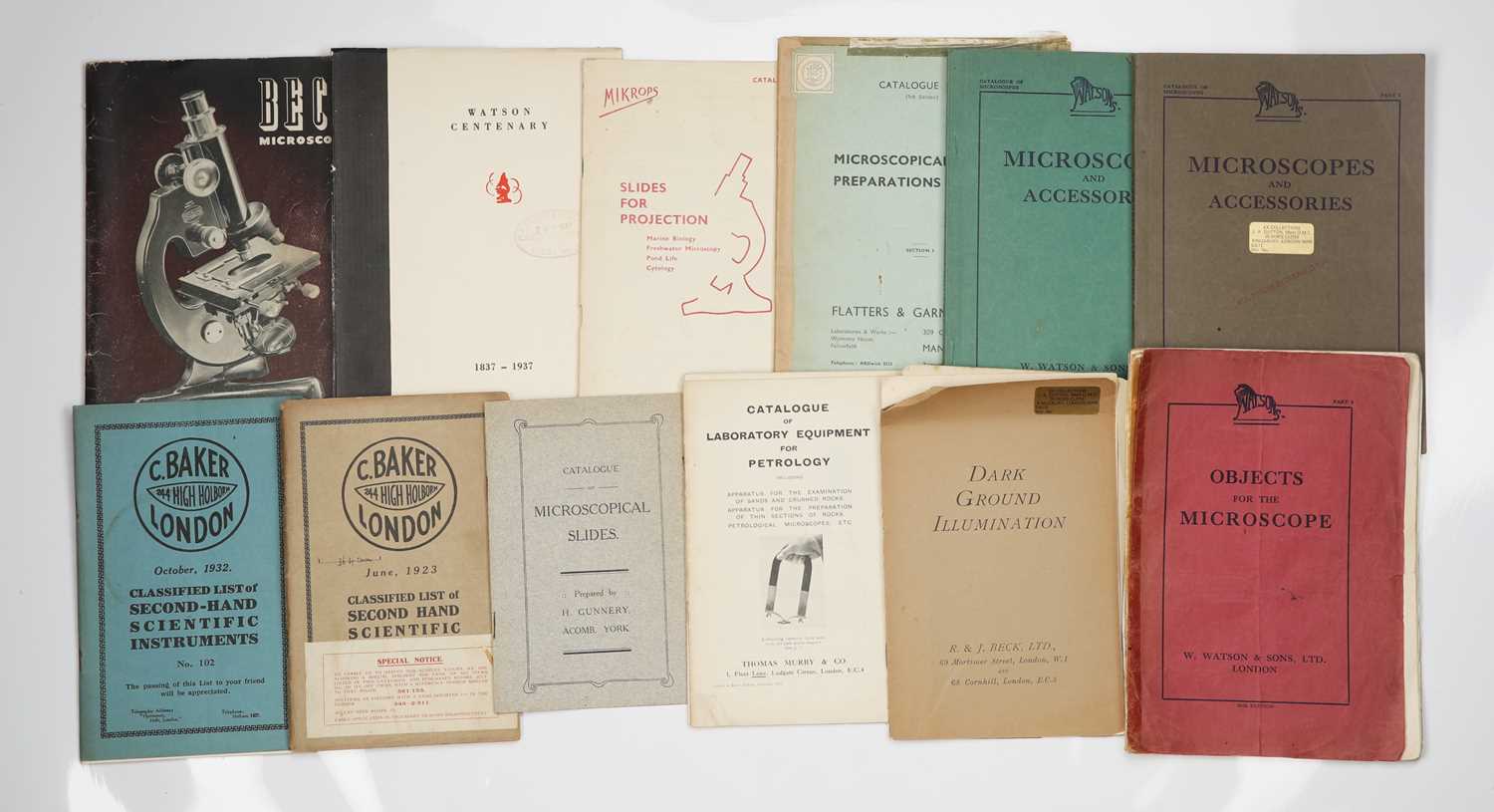 Lot 676 - Collection of Microscope Catalogues,