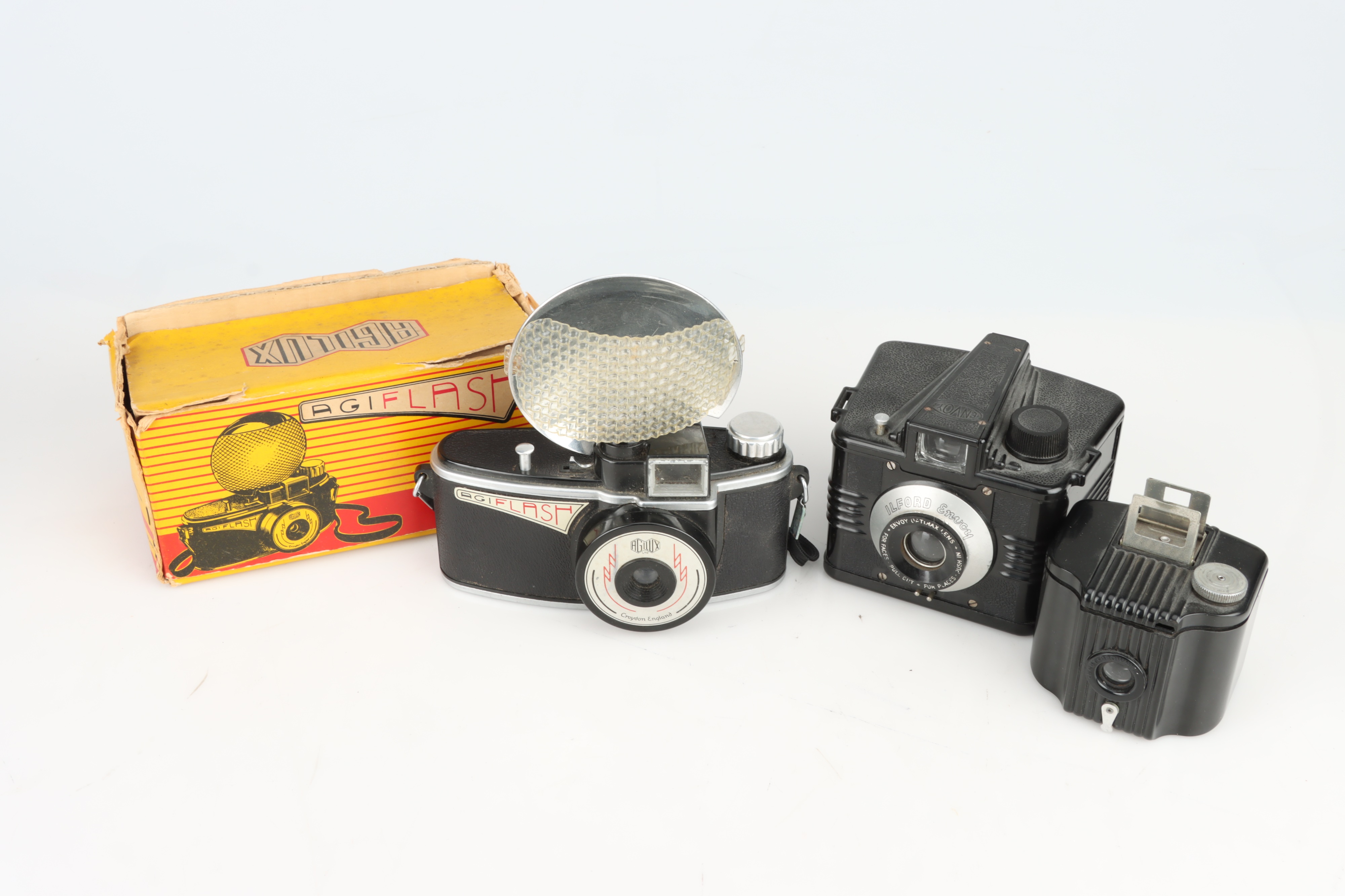 Lot 372 - A Selection of Three Bakelite Cameras,