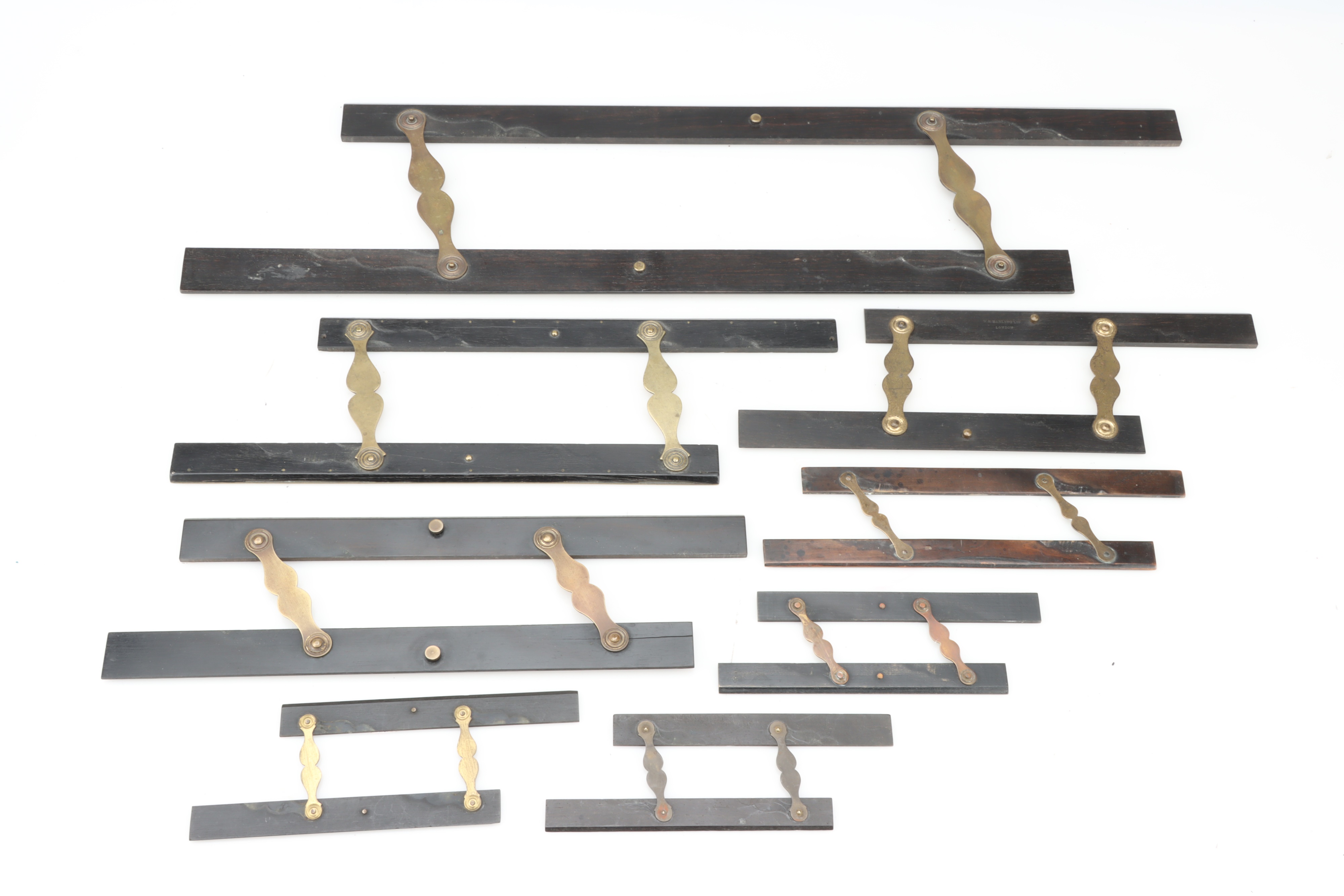 Lot 285 - Eight Ebony Parallel Rules,
