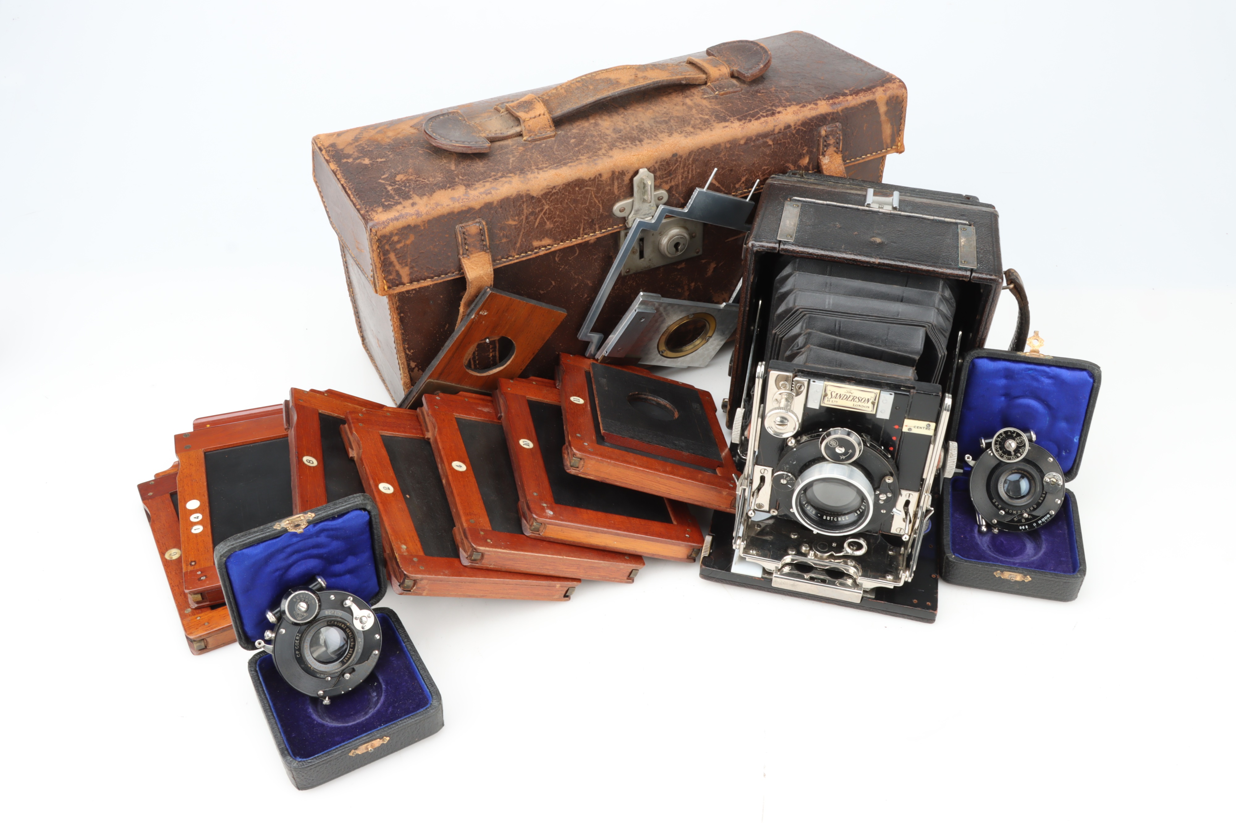Lot 616 - A Sanderson Hand & Stand Plate Camera Outfit,
