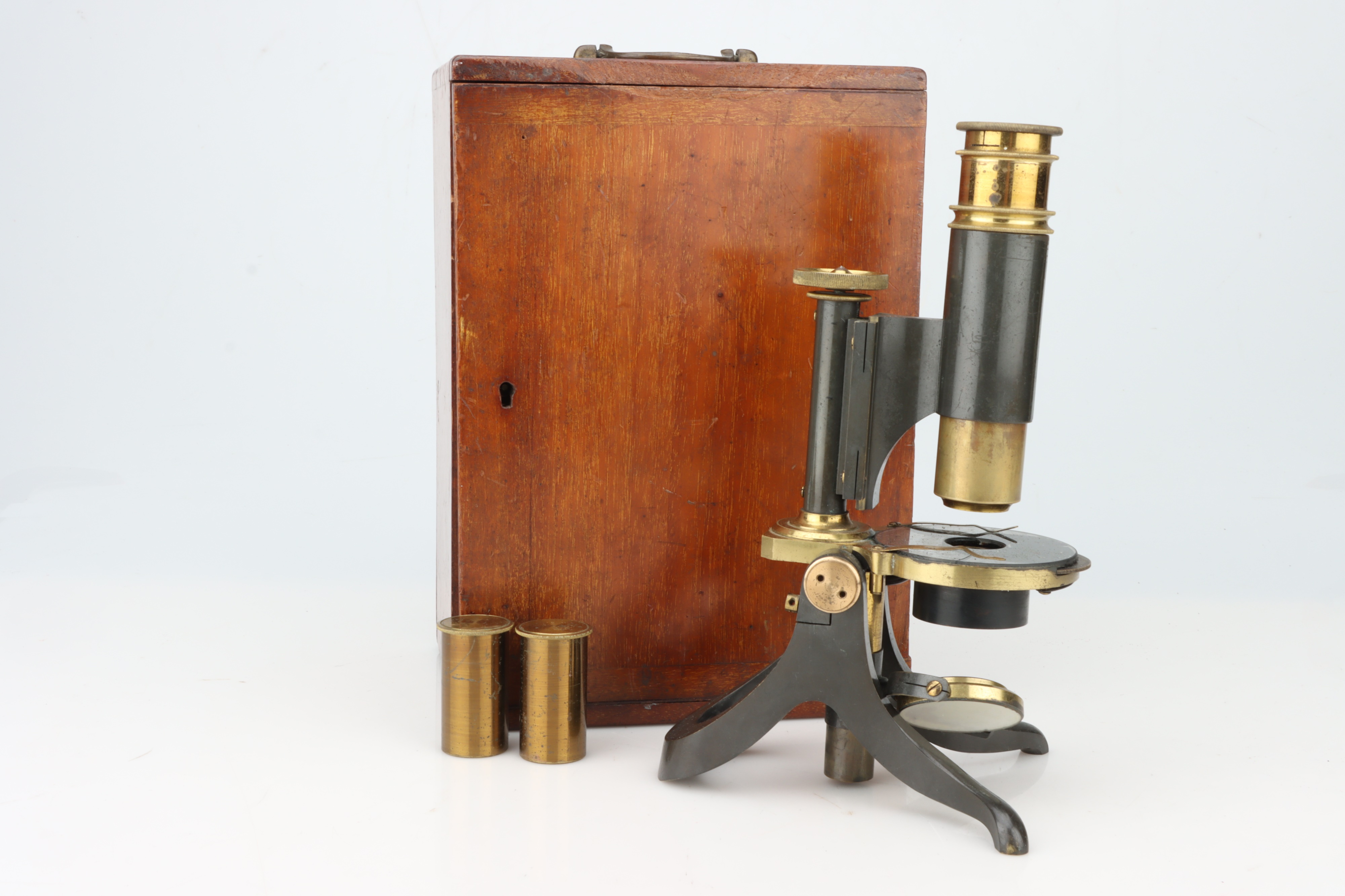 Lot 312 - Victorian Brass Microscope,