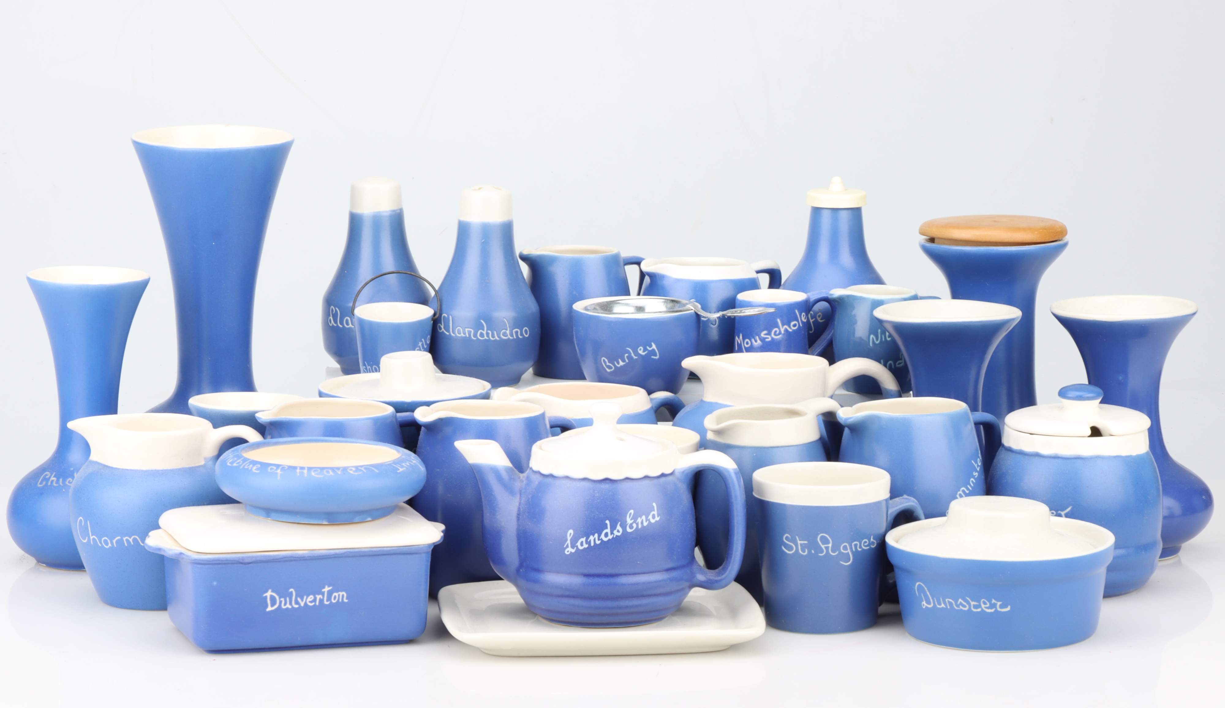 Lot 84 - A Collection of Devonware Blue Devon Pottery,