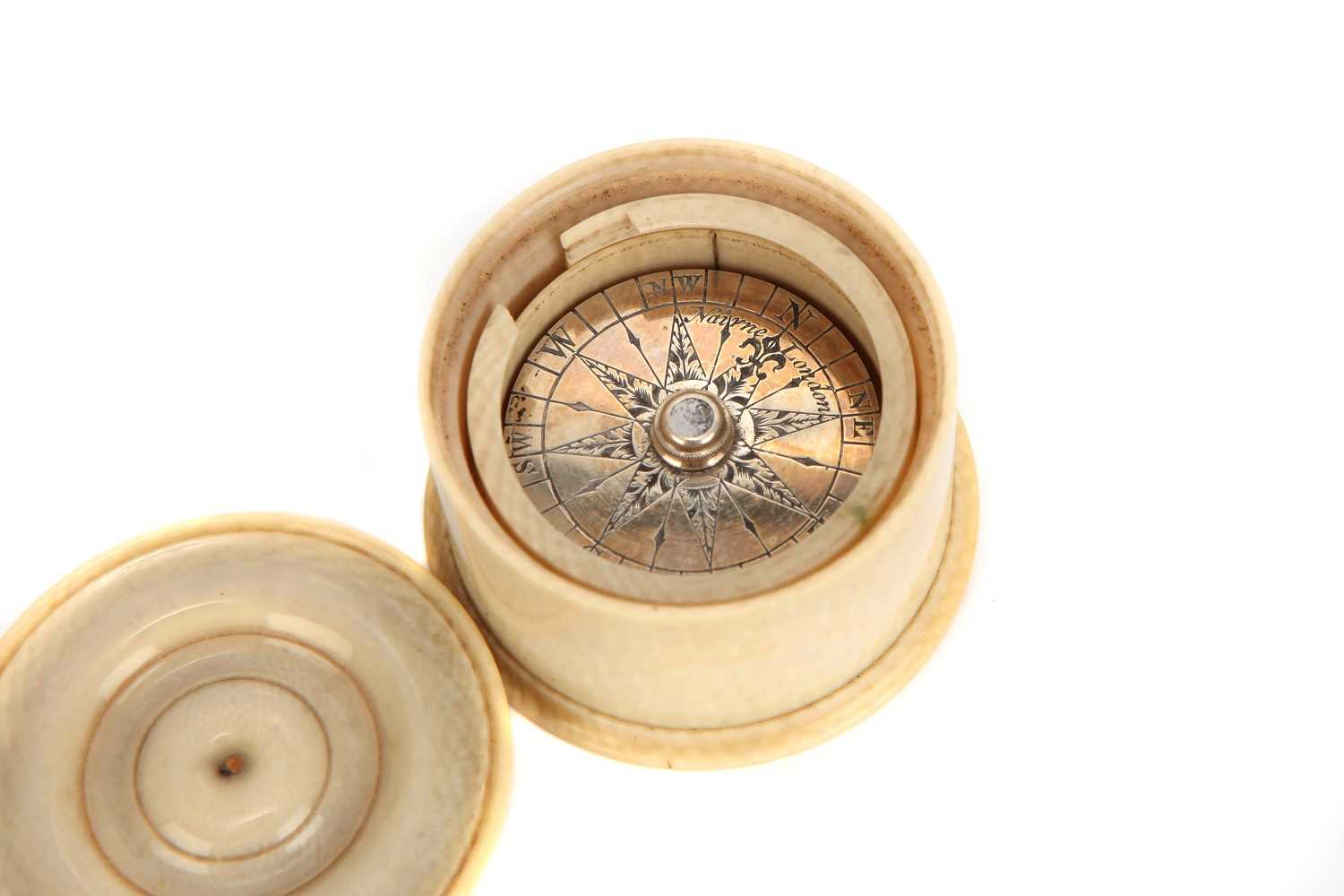 Lot 145 - An Unusual Silver & Ivory Floating Compass