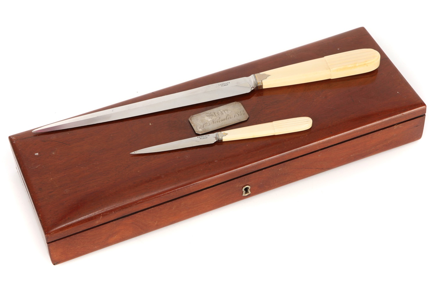 Lot 177 - A Set of Six Ivory-Handled Amputation Knives,