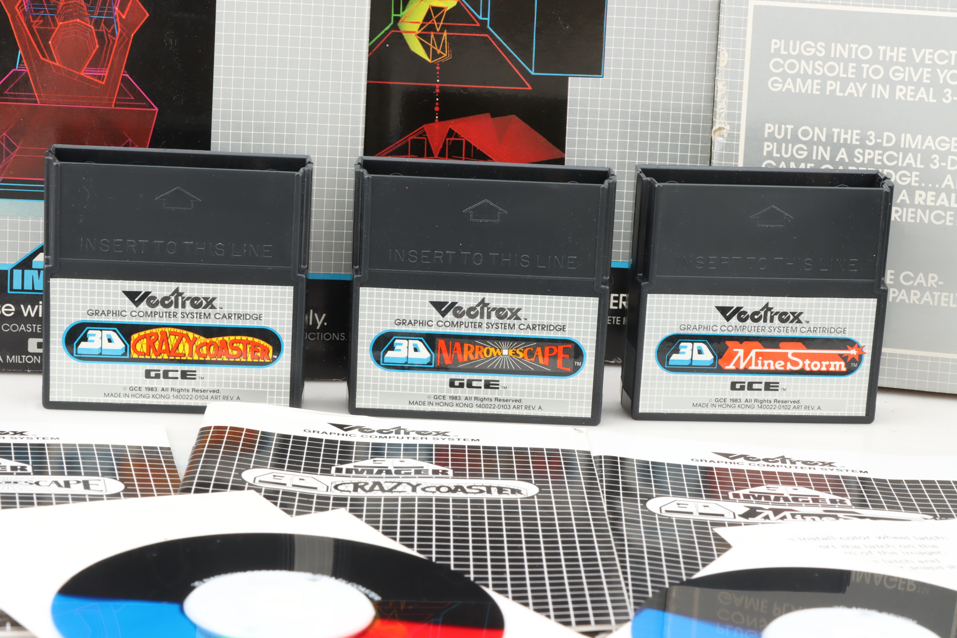 Lot 97 - Vetrex Vintage Console 3D Imager & Games,