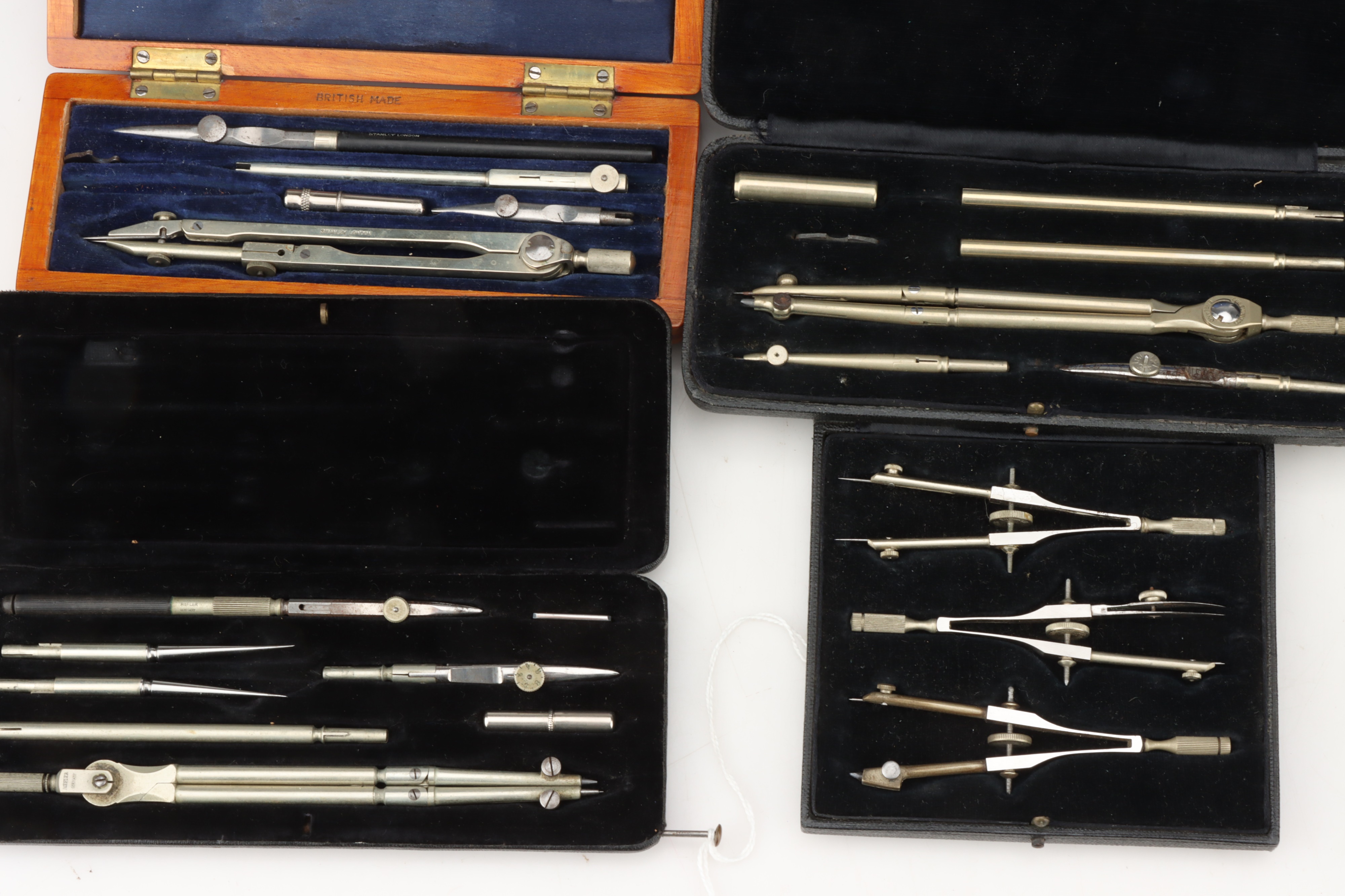 Lot 282 - Eight Cased Sets of Drawing Instruments,