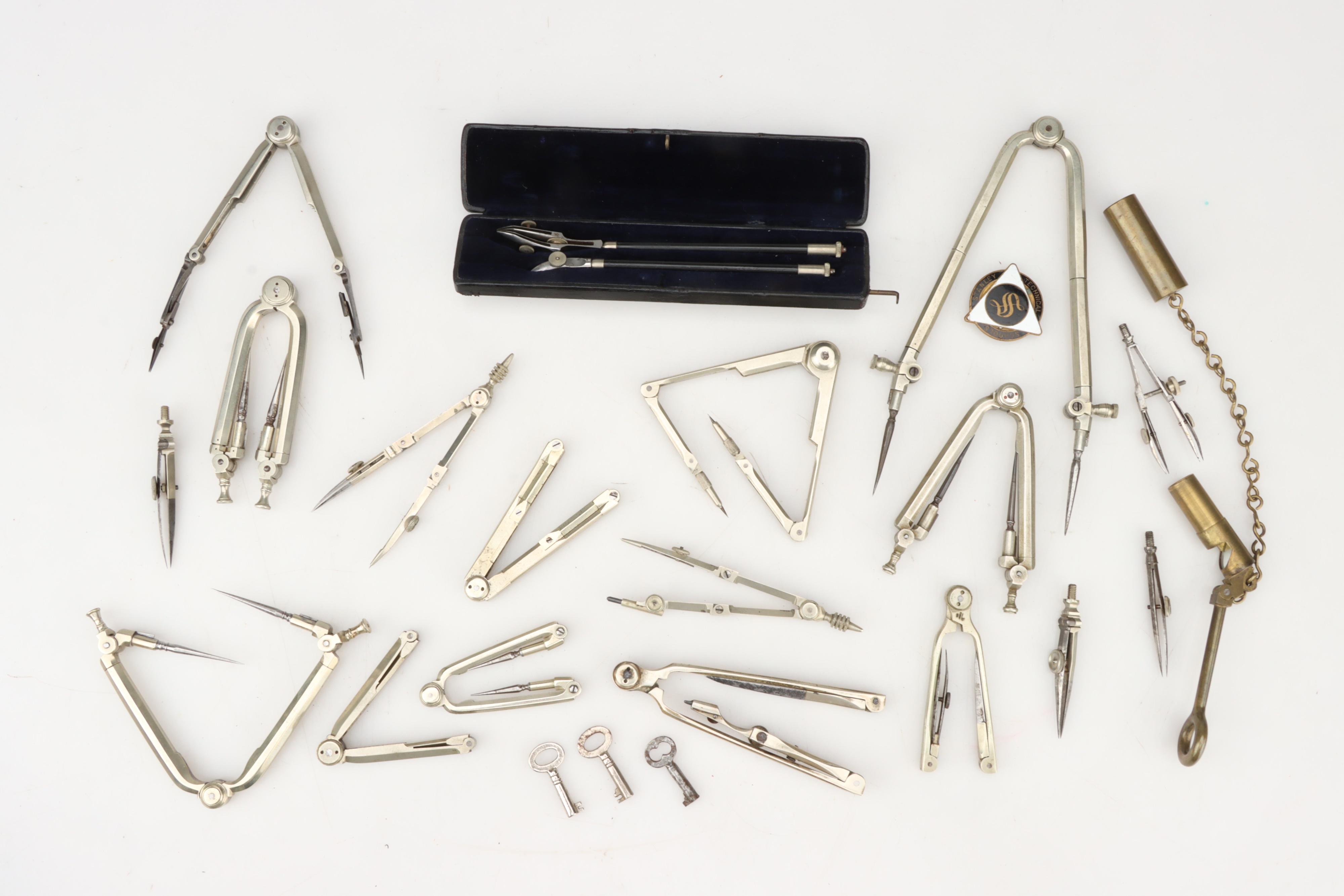 Lot 285 - Seven Sets of Drawing Instruments,