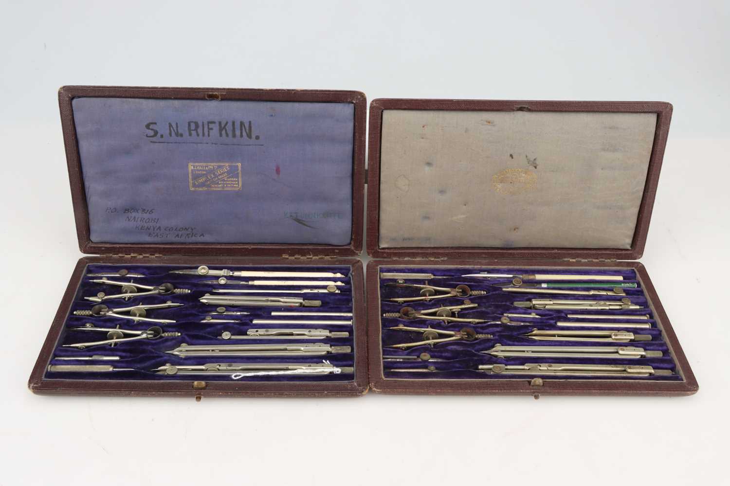 Lot 279 - Three Sets of Drawing Instruments,