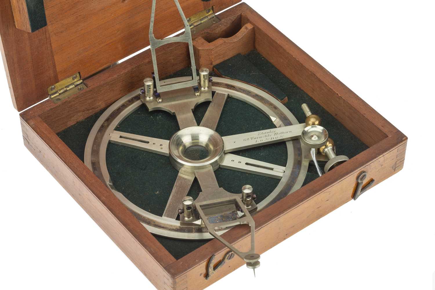 Lot 95 - A Fine German Silver 6in Swing Arm Protractor,