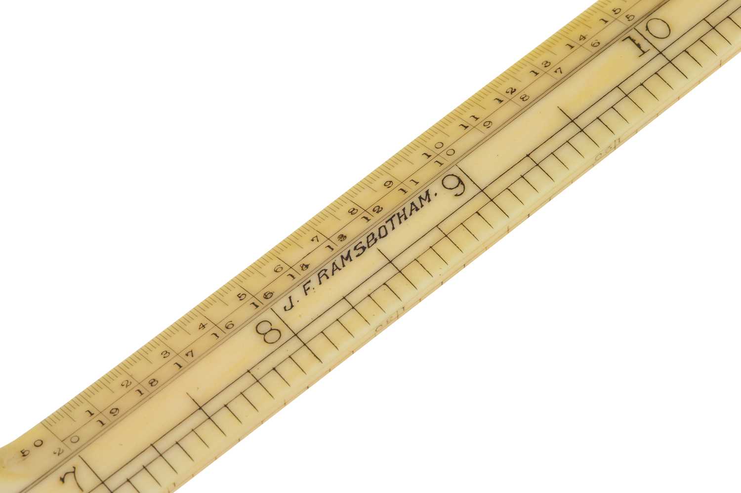 Lot 104 - Ivory Folding Rule, Wood Late Abraham,