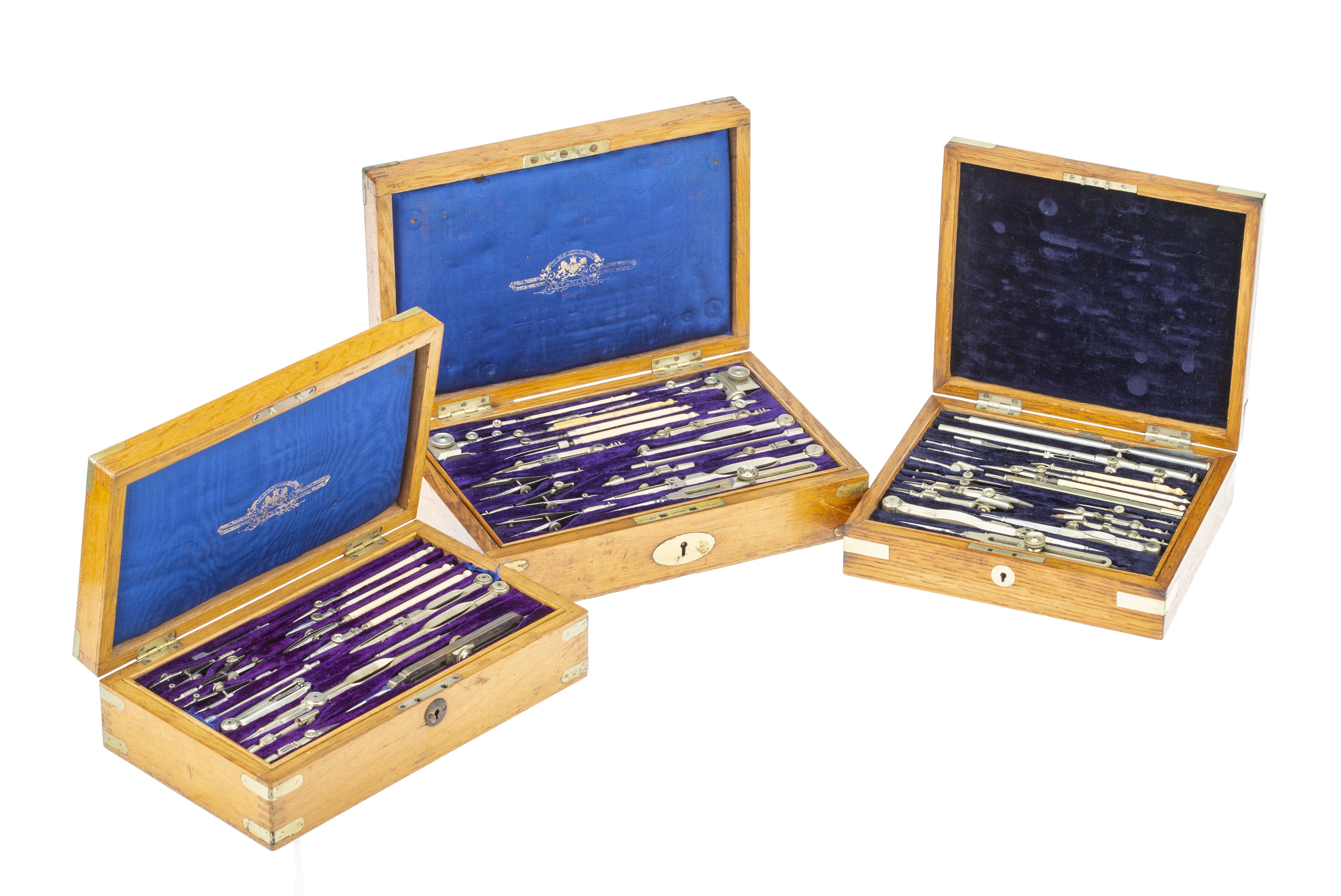 Lot 153 - Three Sets of Drawing Instruments,