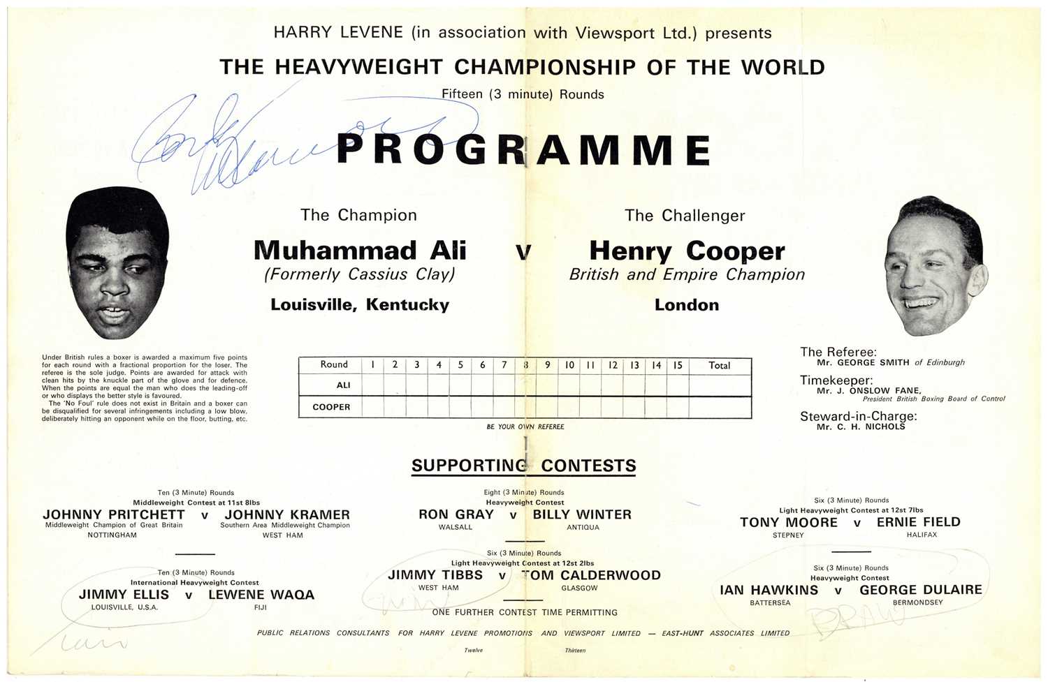 Lot 104 - Boxing Programmes, Muhammad Ali v Henry