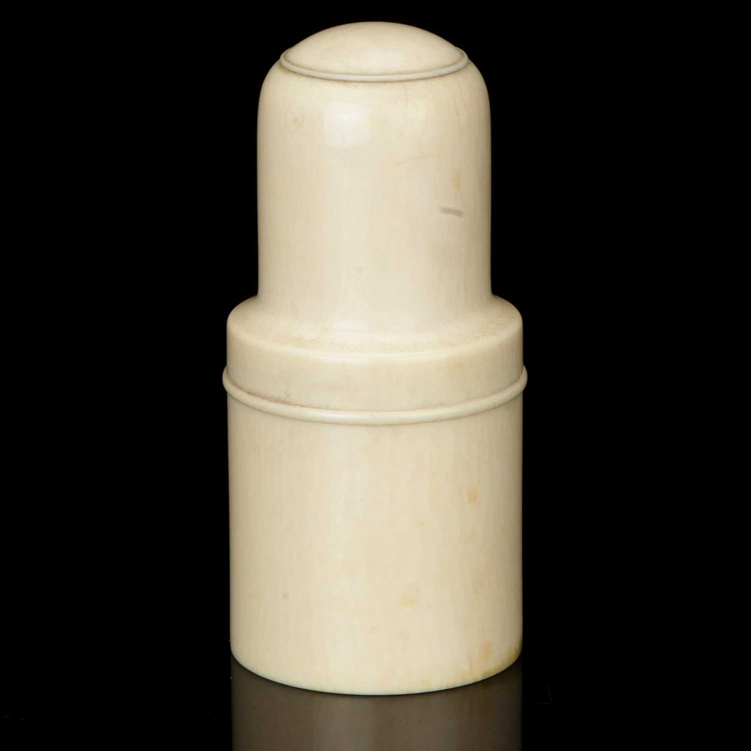 Lot 52 - An Ivory Cased Medicine Bottle,