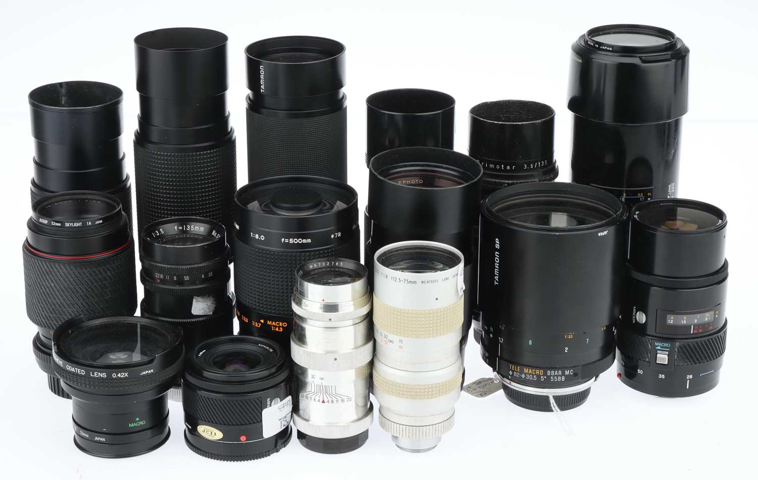 Lot 604 - A Large Selection of Camera Lenses,