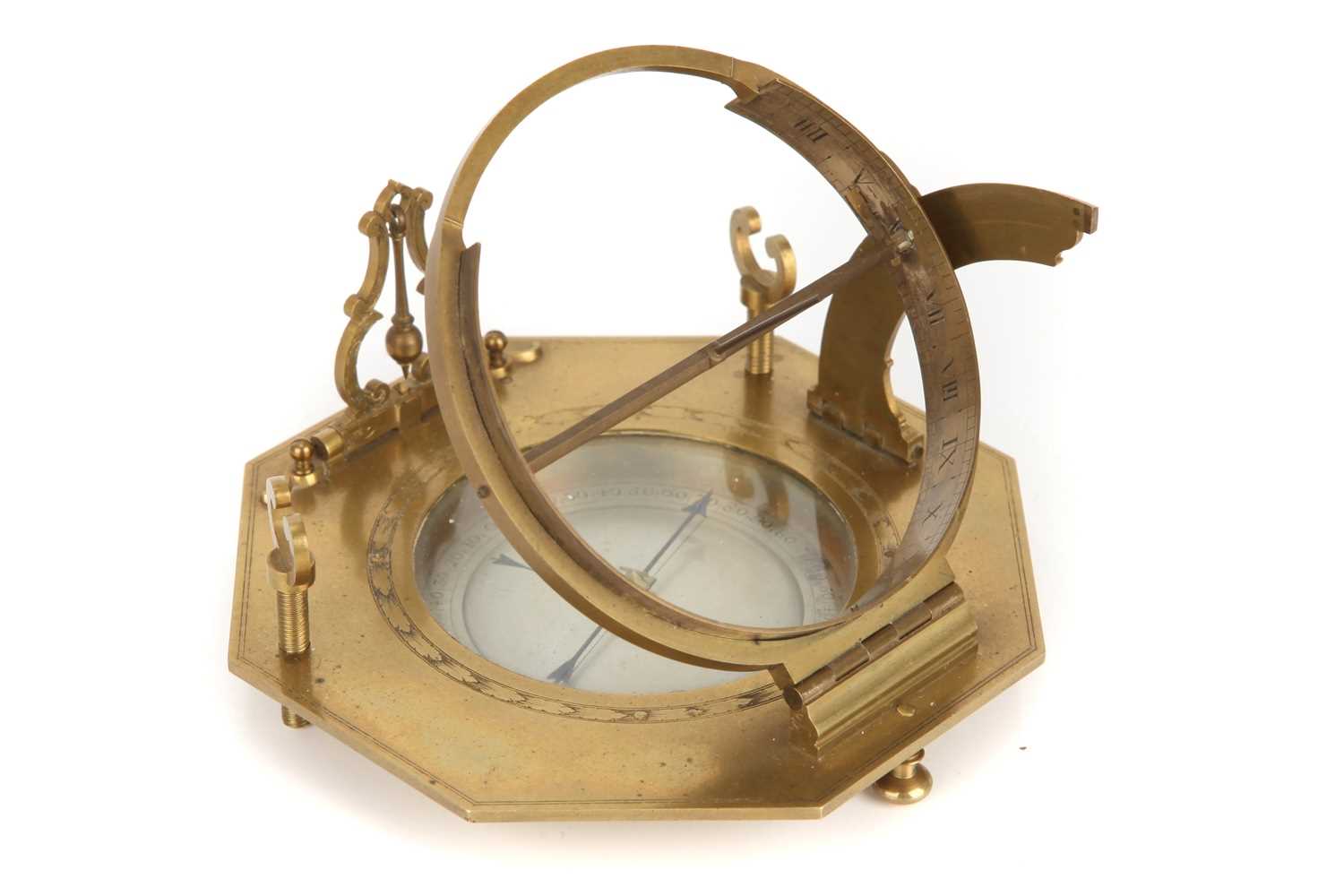 Lot 43 - A Large Brass Equinoctial Sundial,