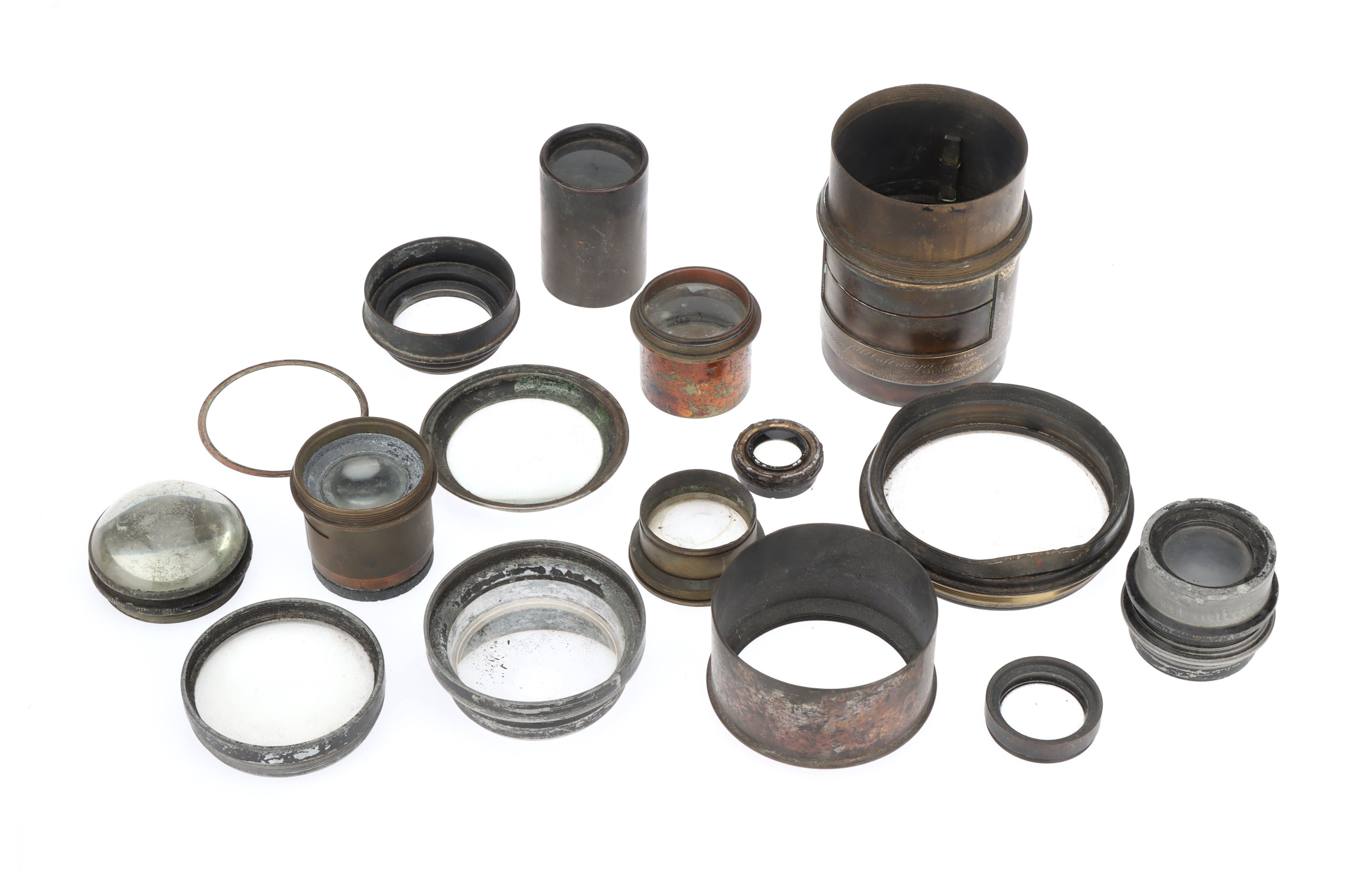 Lot 677 - A Selection of Brass Camera Lens Parts,