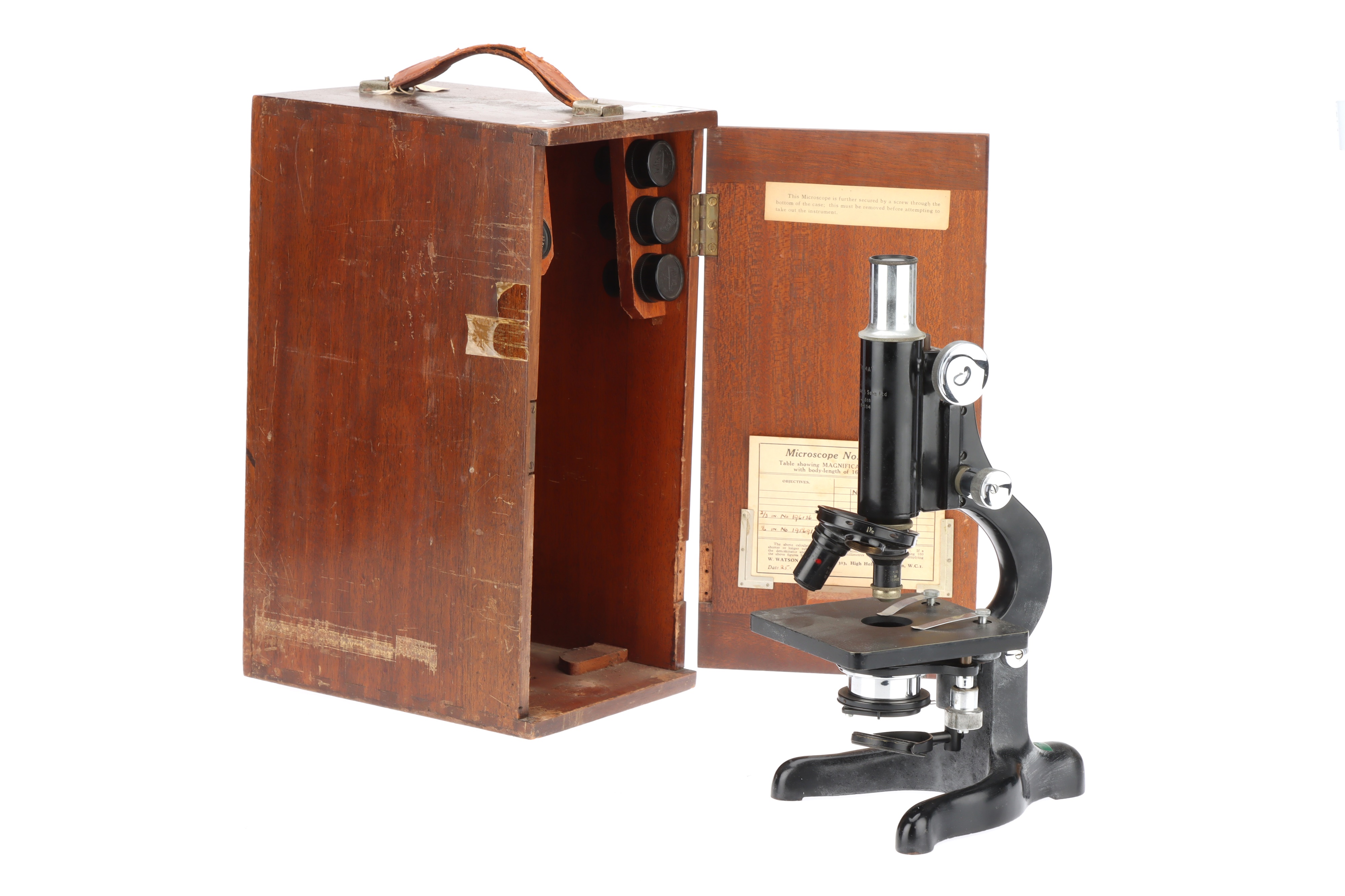 Lot 44 - Two Vintage Watson Microscopes,