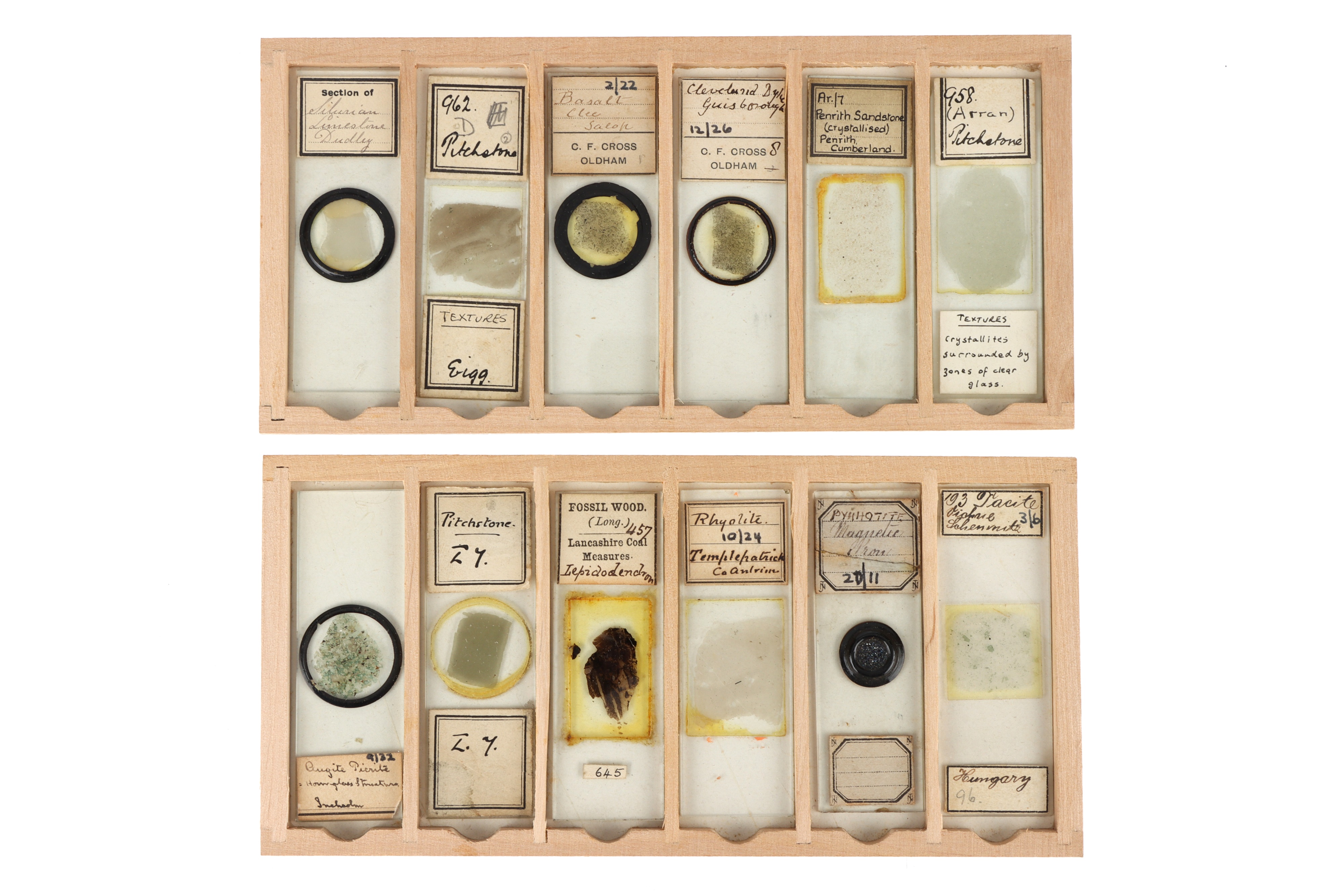 Lot 54 - A Collection of Early Geology Microscope