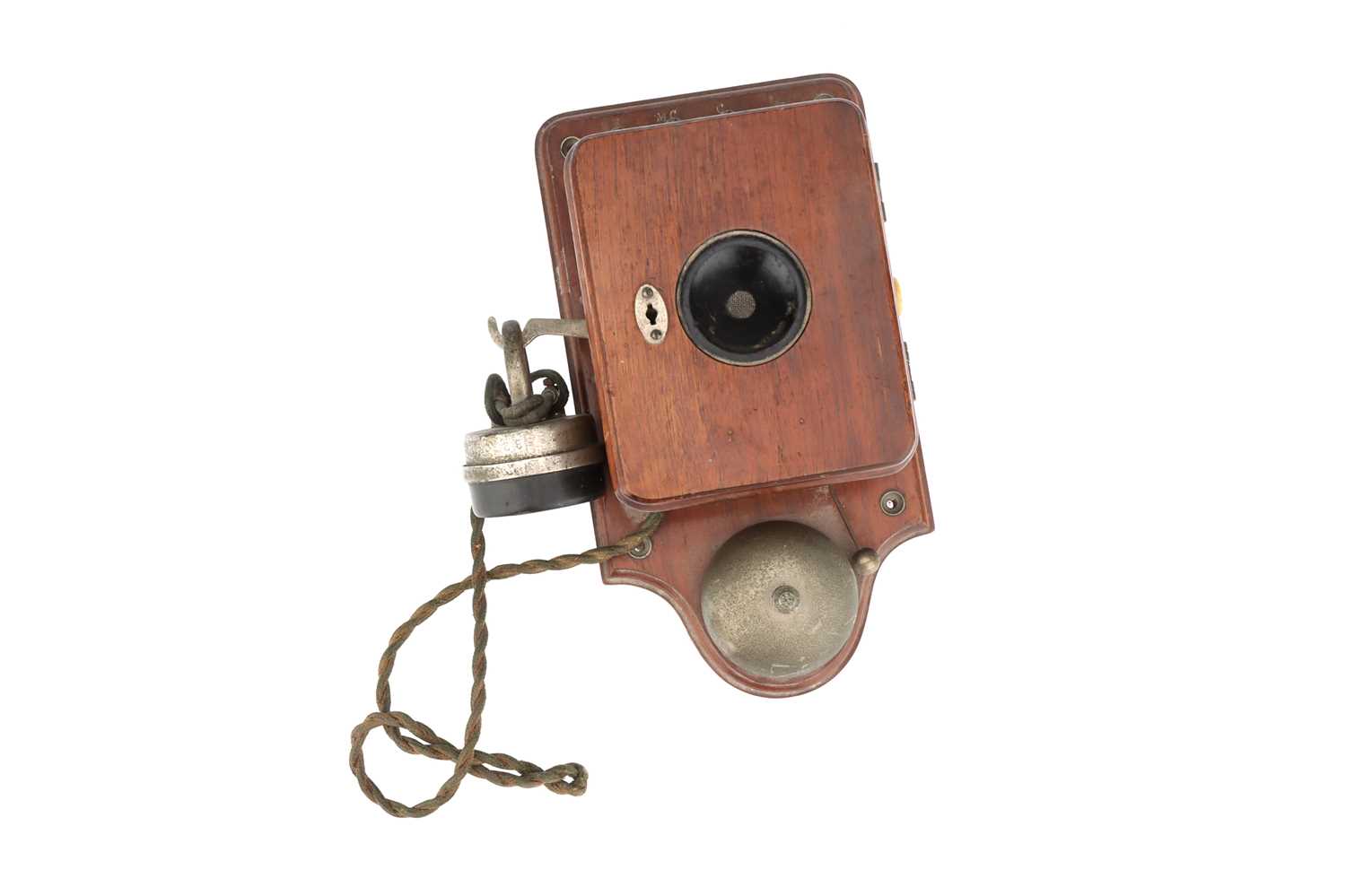 Lot 910 - A French Walnut Cased Wall Mounted Telephone