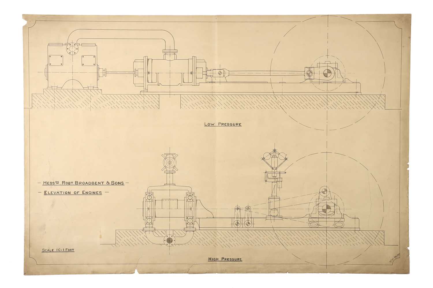 Lot 314 - Large Hand Drawn Plans Of a Winding Engine