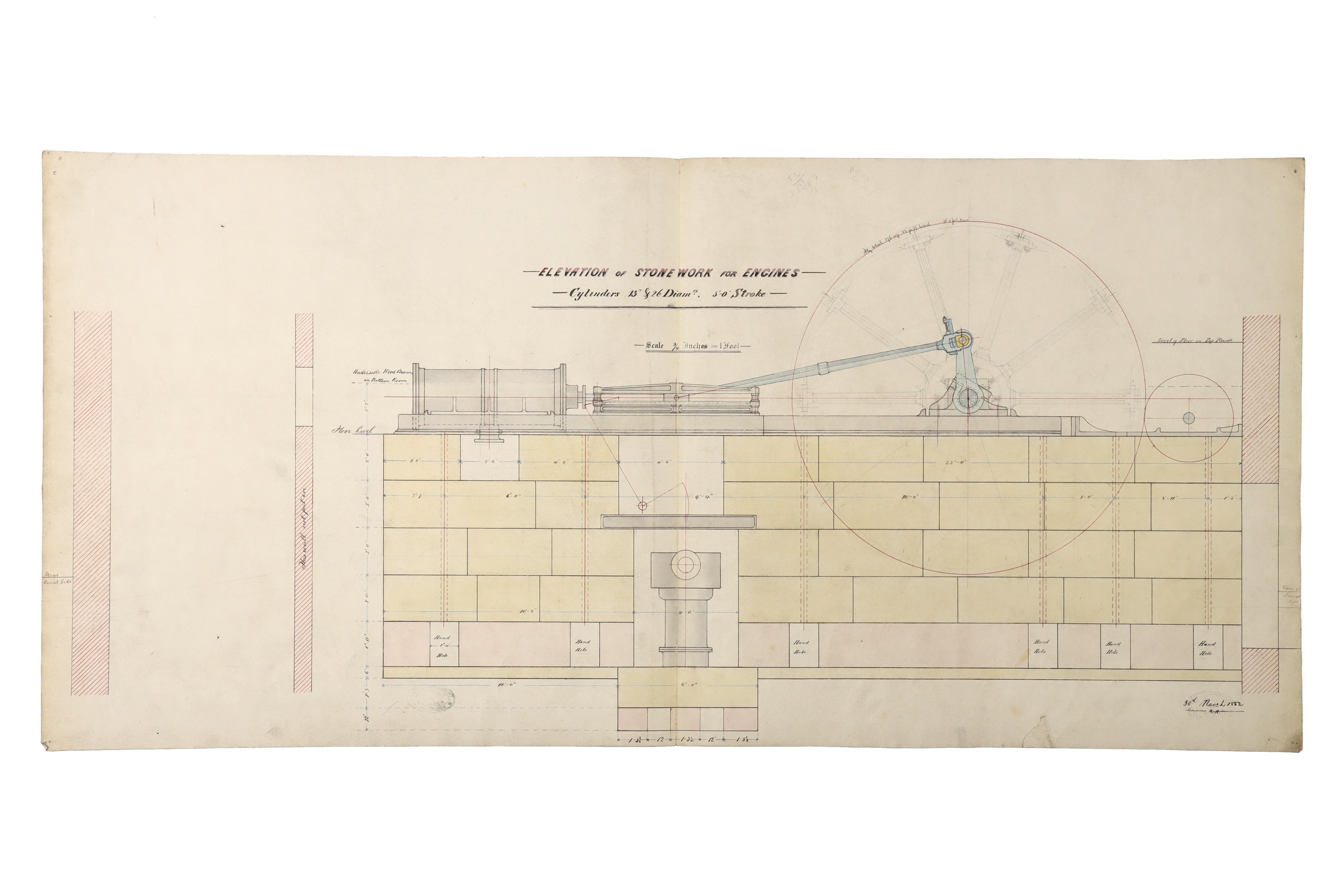 Lot 309 - 4 Large Hand Drawn Victorian Plans Of a Mill
