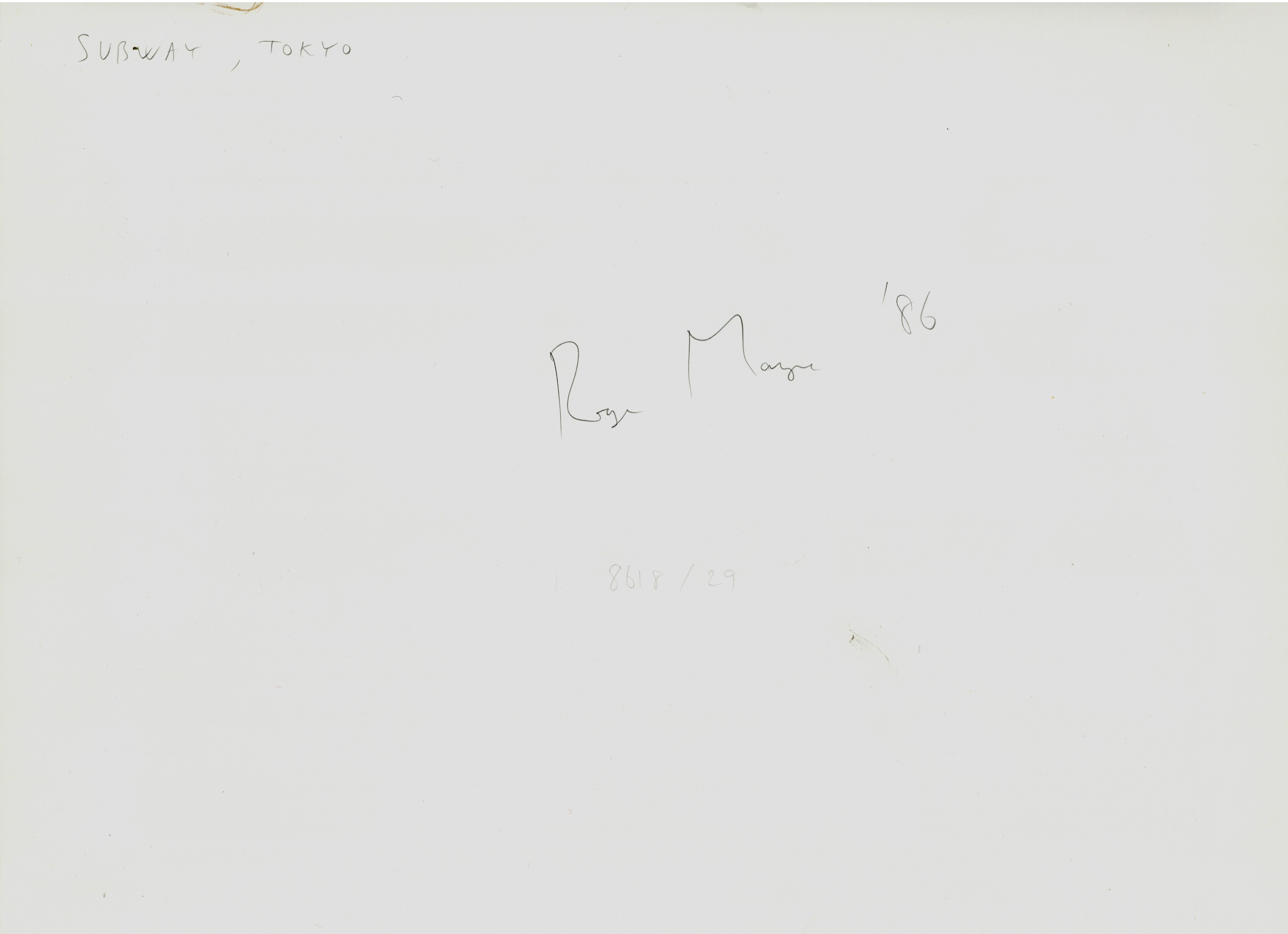 Lot 98 - ROGER MAINE (1929-2014), Subway Tokyo 1986,