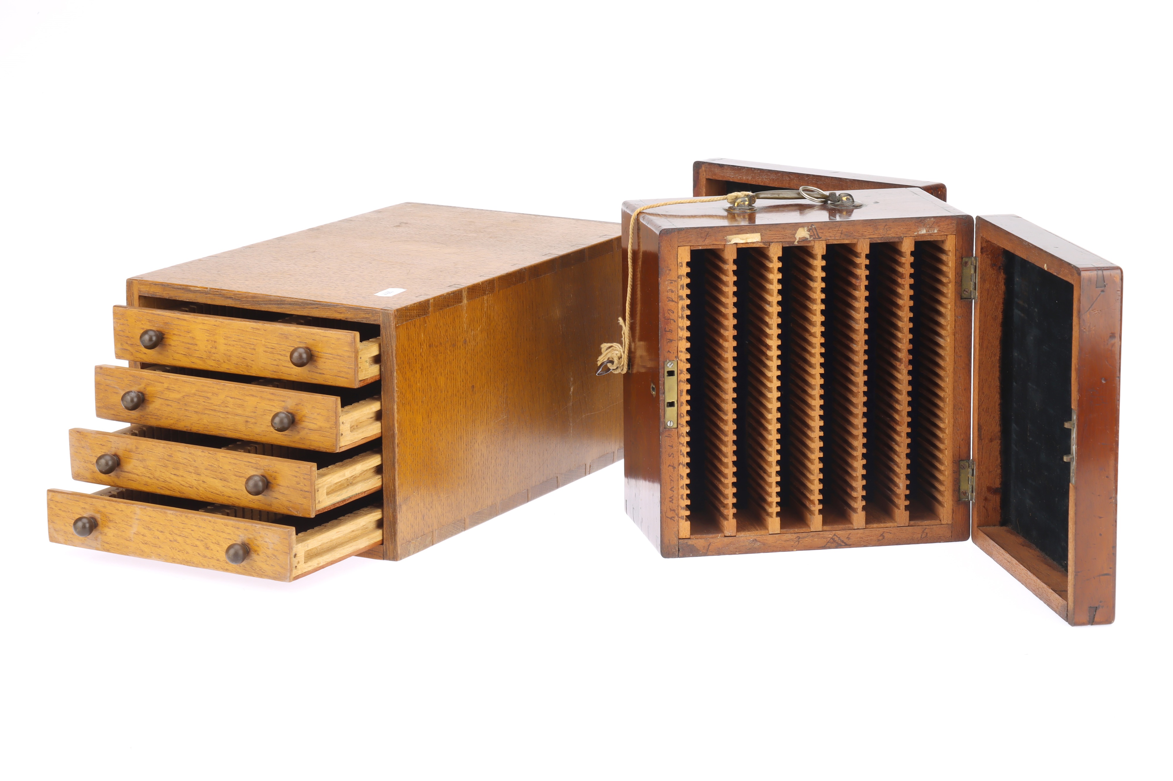 Lot 708 - A Victorian Microscope Slide Case, and