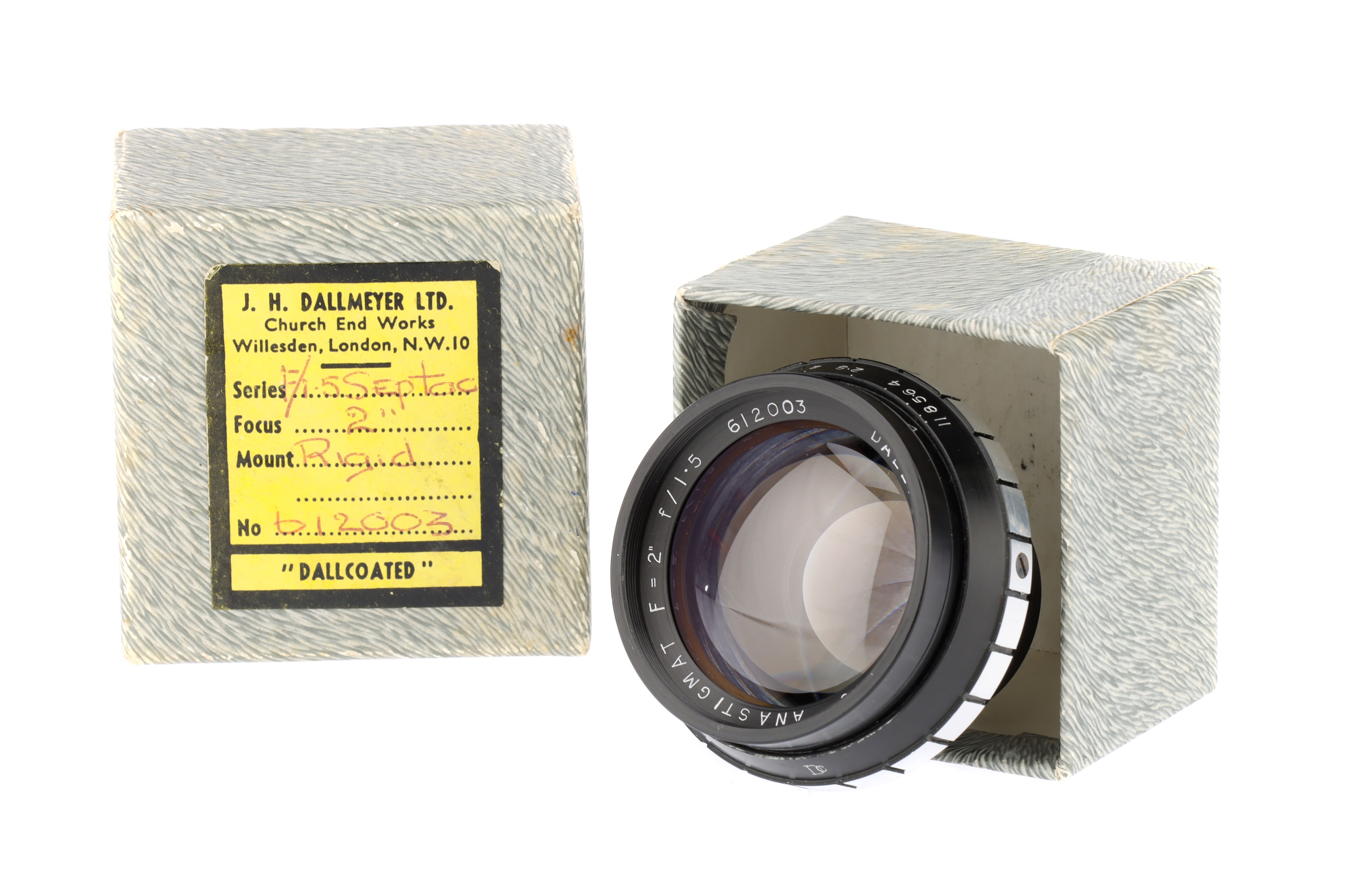 Lot 262 - A Dallmeyer Septac f/1.5 2" Lens,