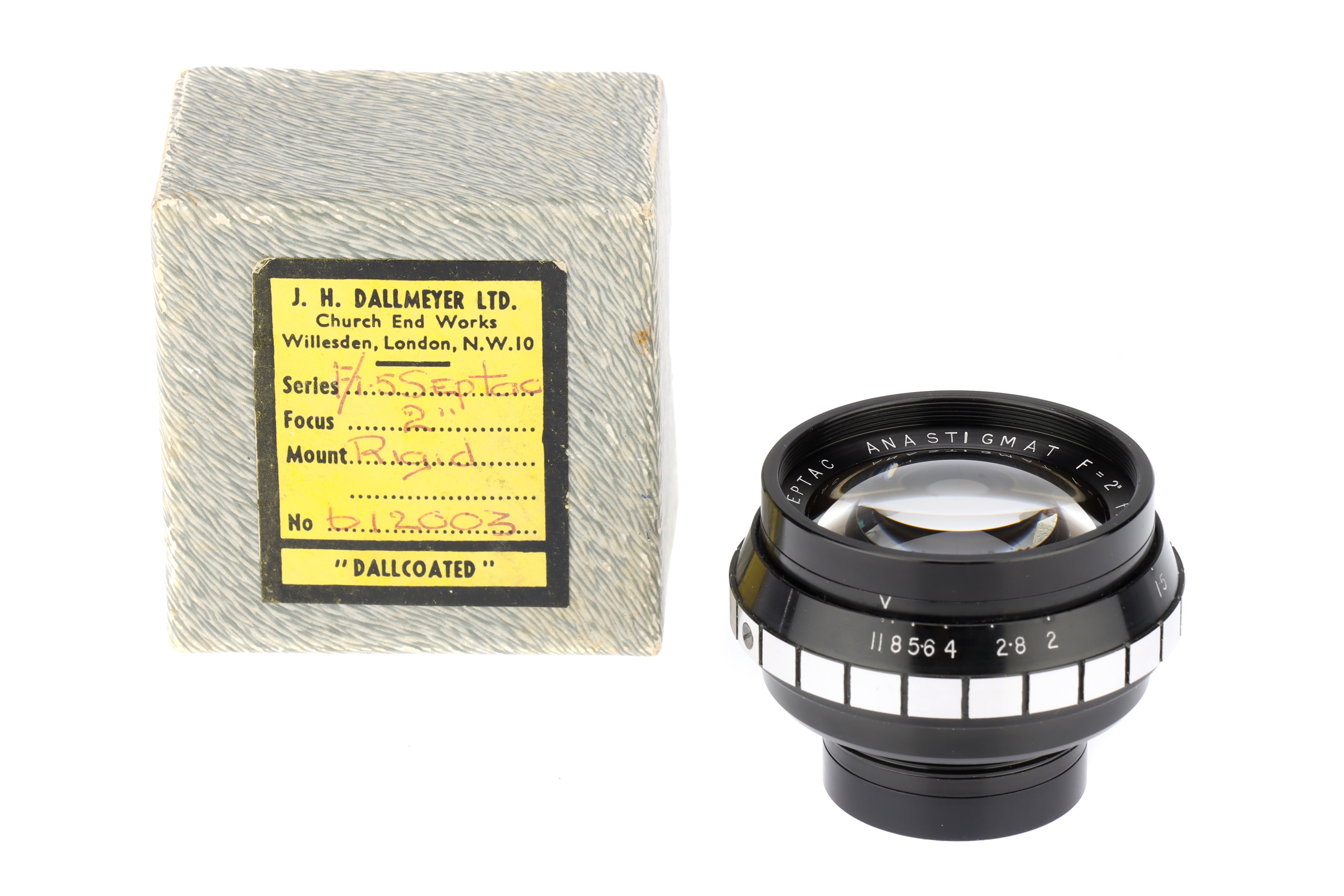 Lot 262 - A Dallmeyer Septac f/1.5 2" Lens,
