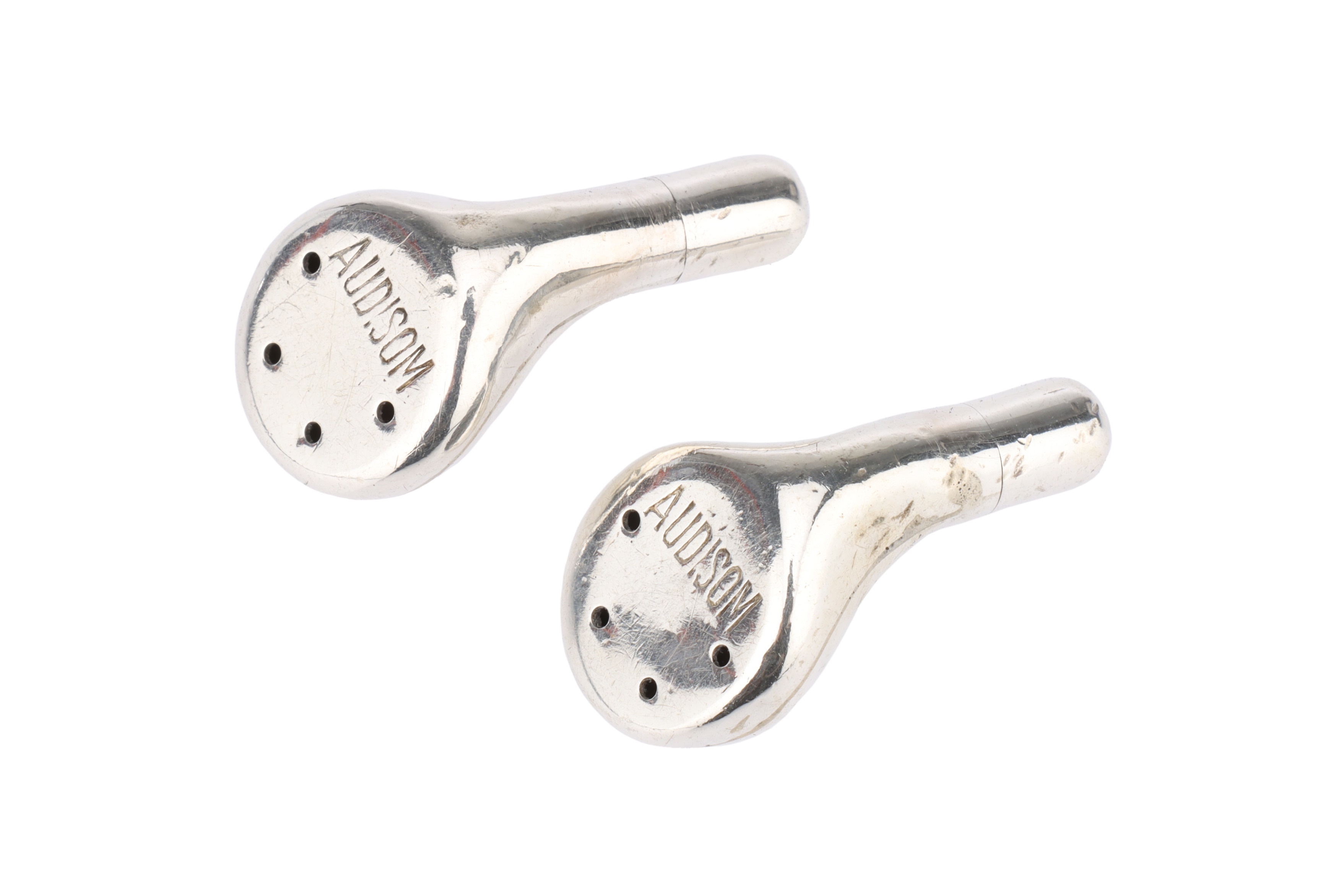 Lot 122 - Antique Hearing Aids, Two Pairs of Silver