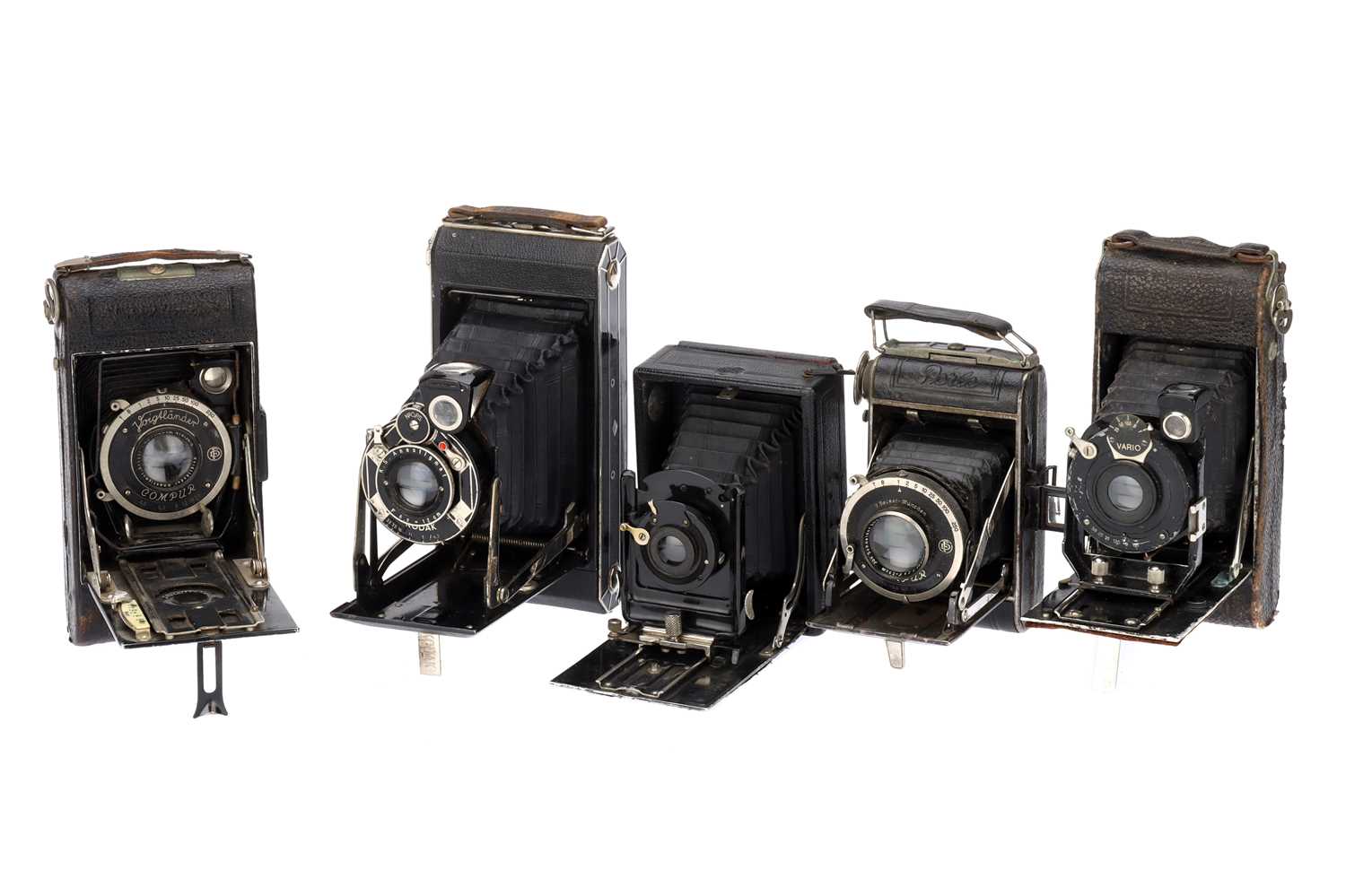 Lot 461 - A Selection of Five Folding Cameras,
