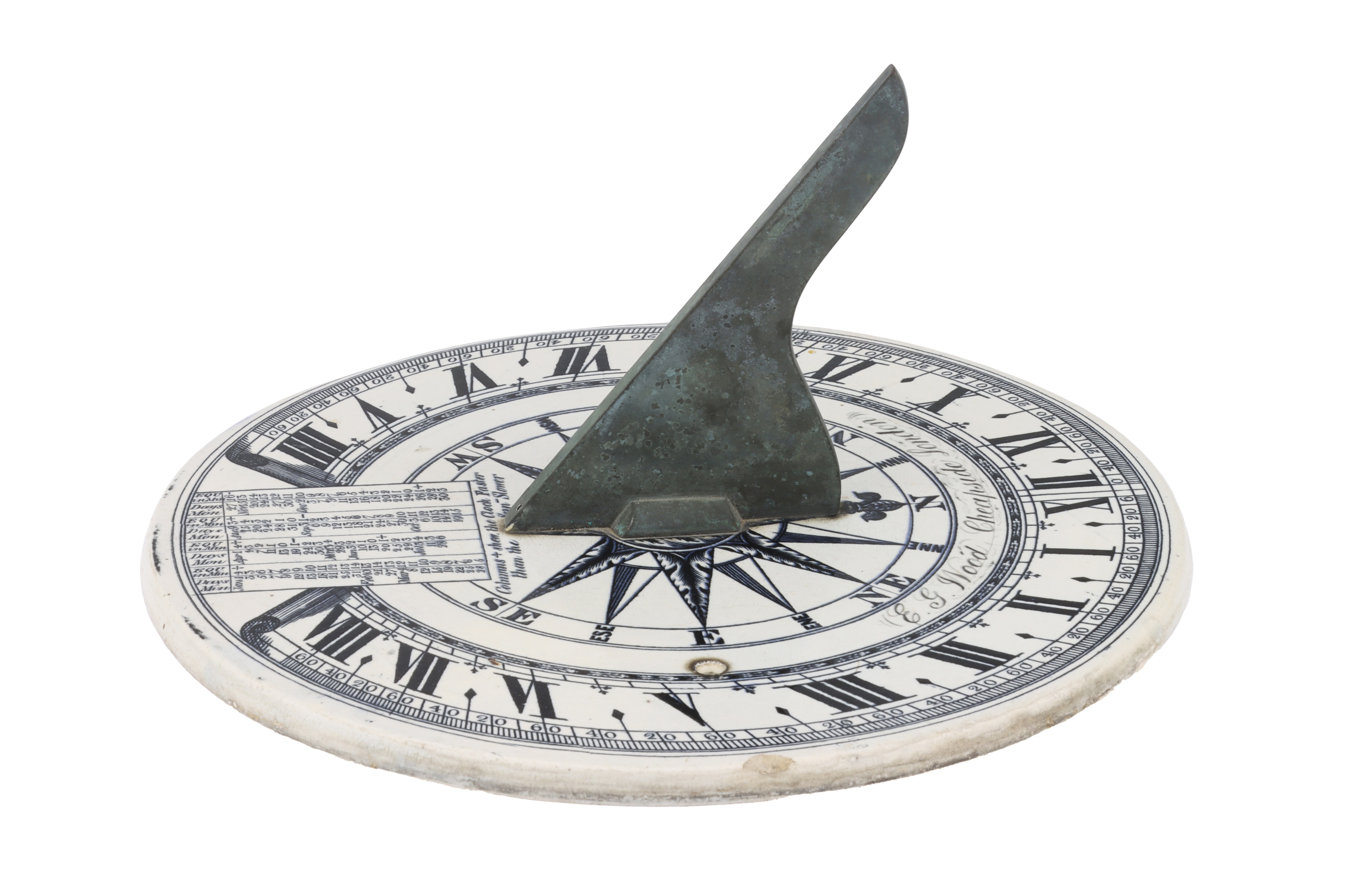 Lot 294 - An Unusual Ceramic Sundial by E G Wood,