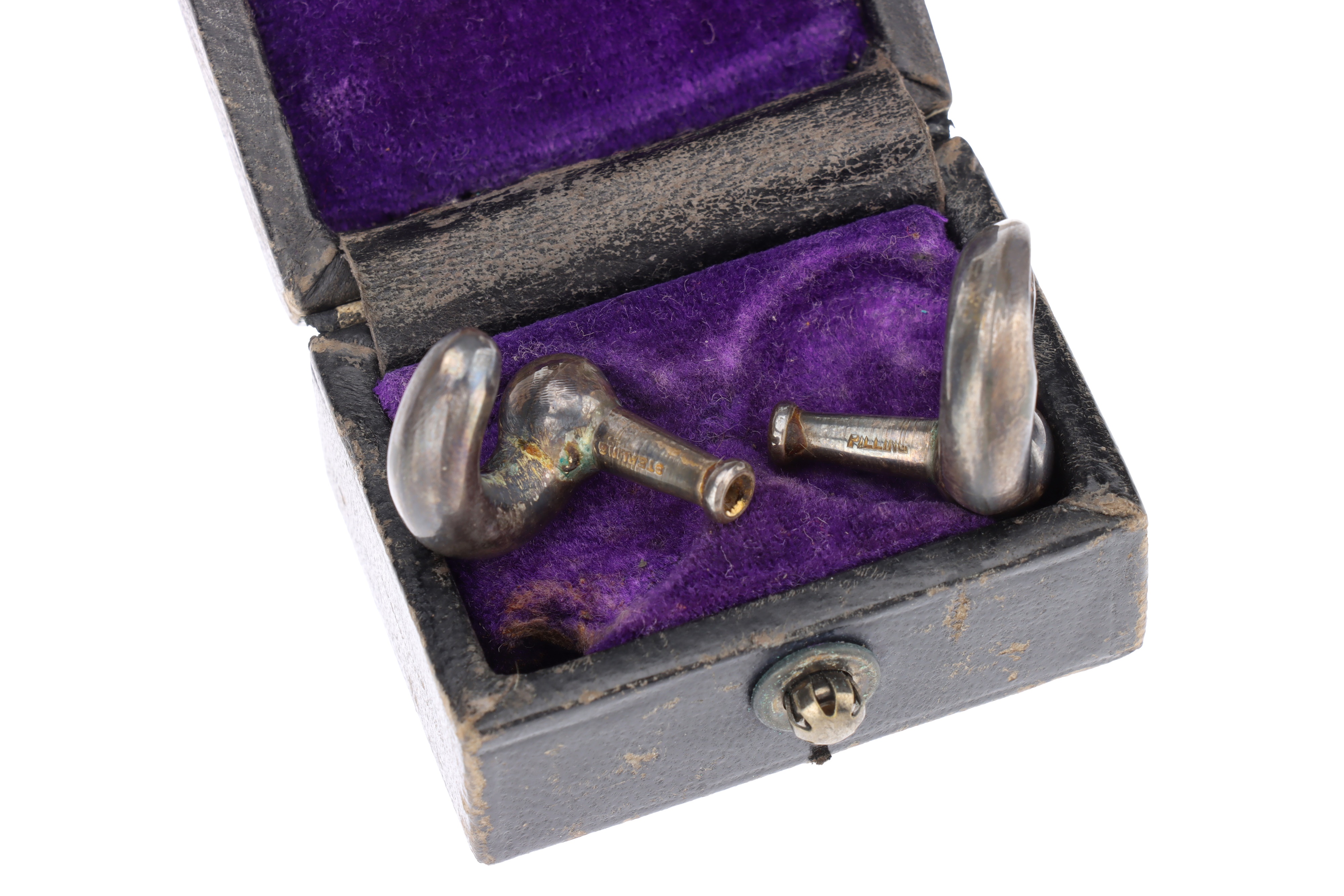 Lot 160 - A Pair of Silver Ear Tubes,