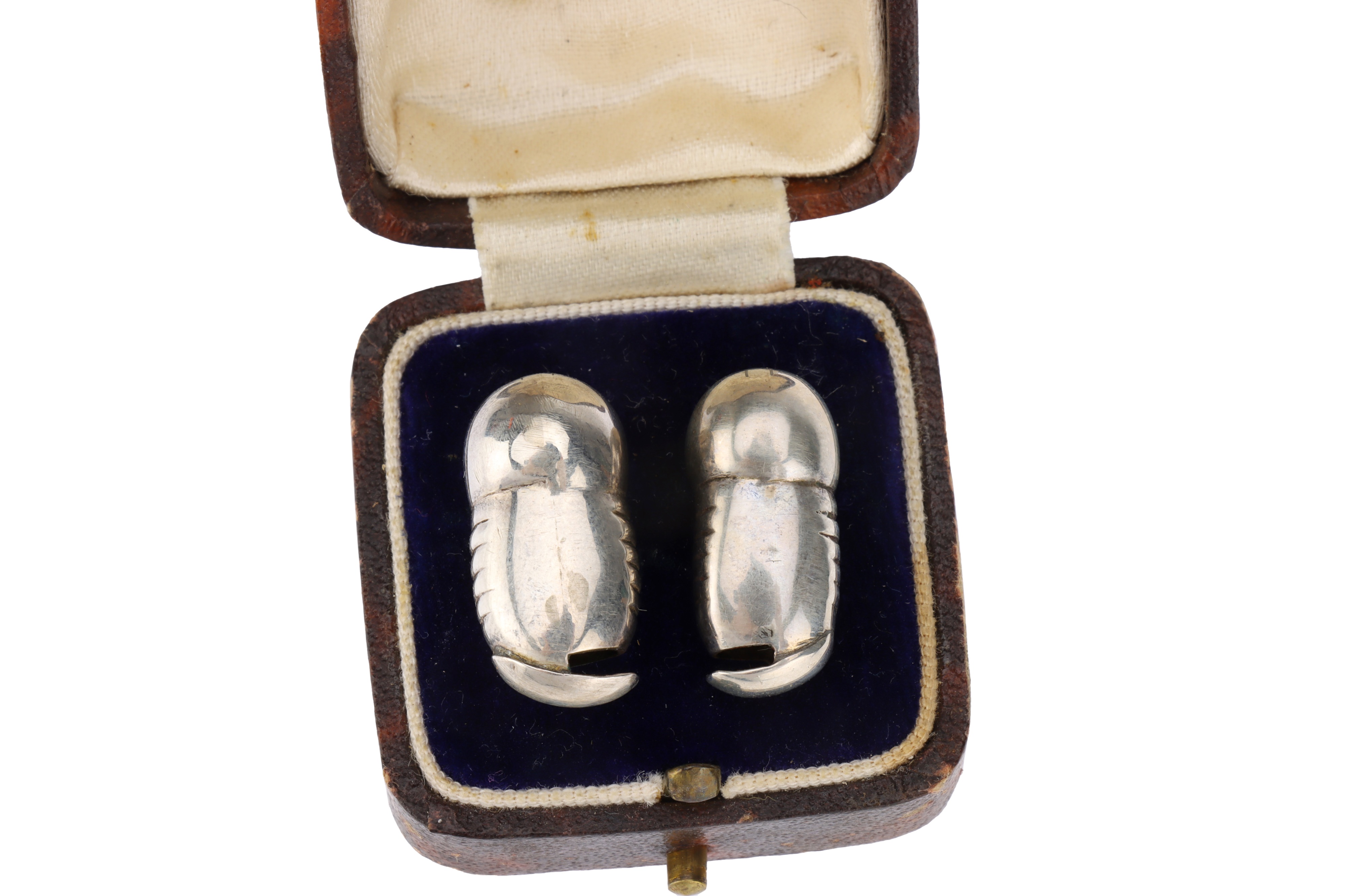 Lot 154 - a Pair of Silver Ear Tubes,