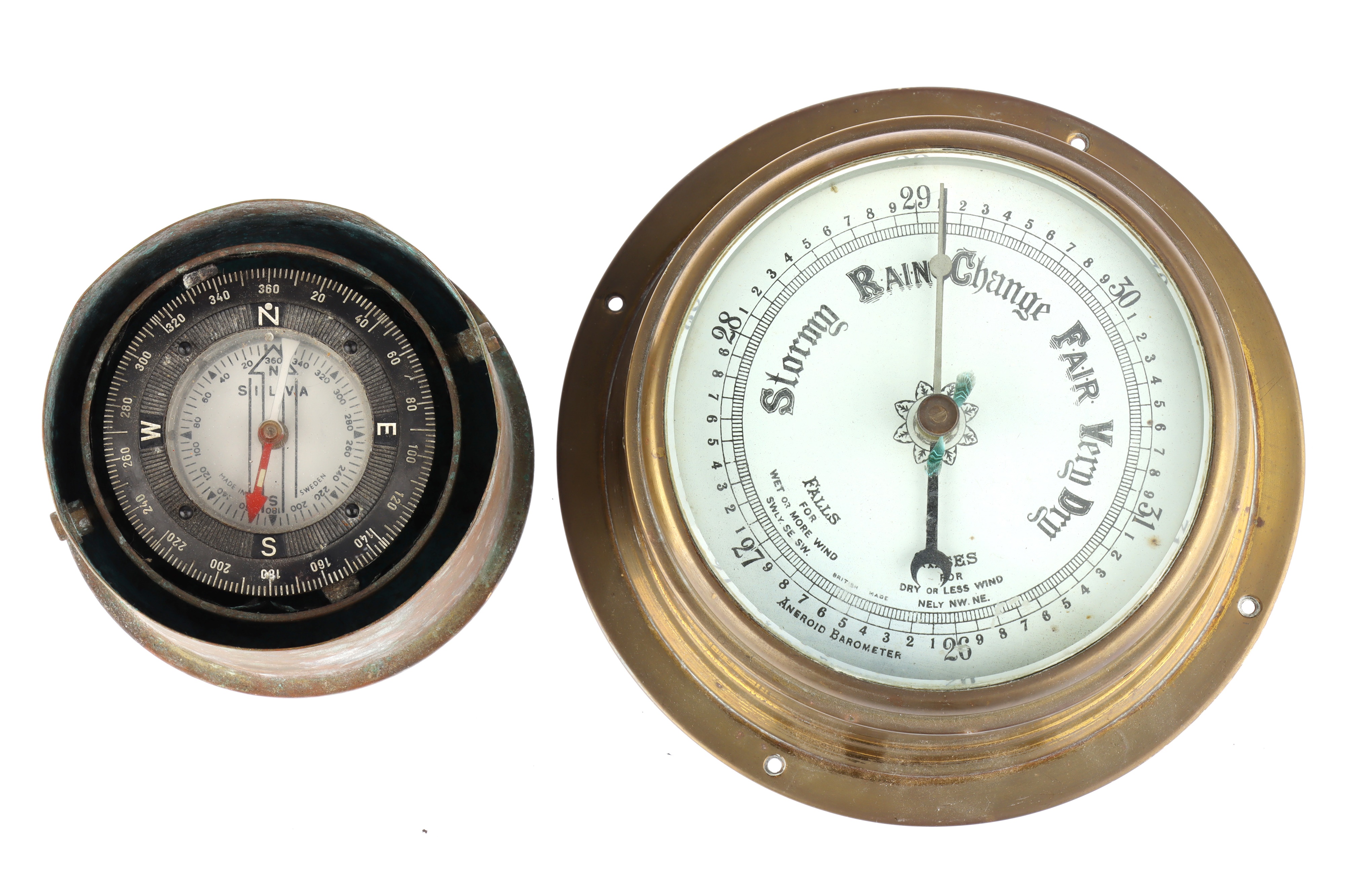 A brass ship's pressure gauge A brass - auctions & price archive