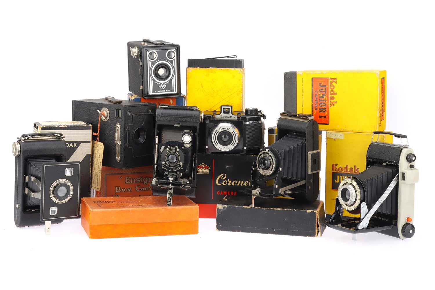 Lot 744 - A Selection of Ten Boxed Folding Cameras,