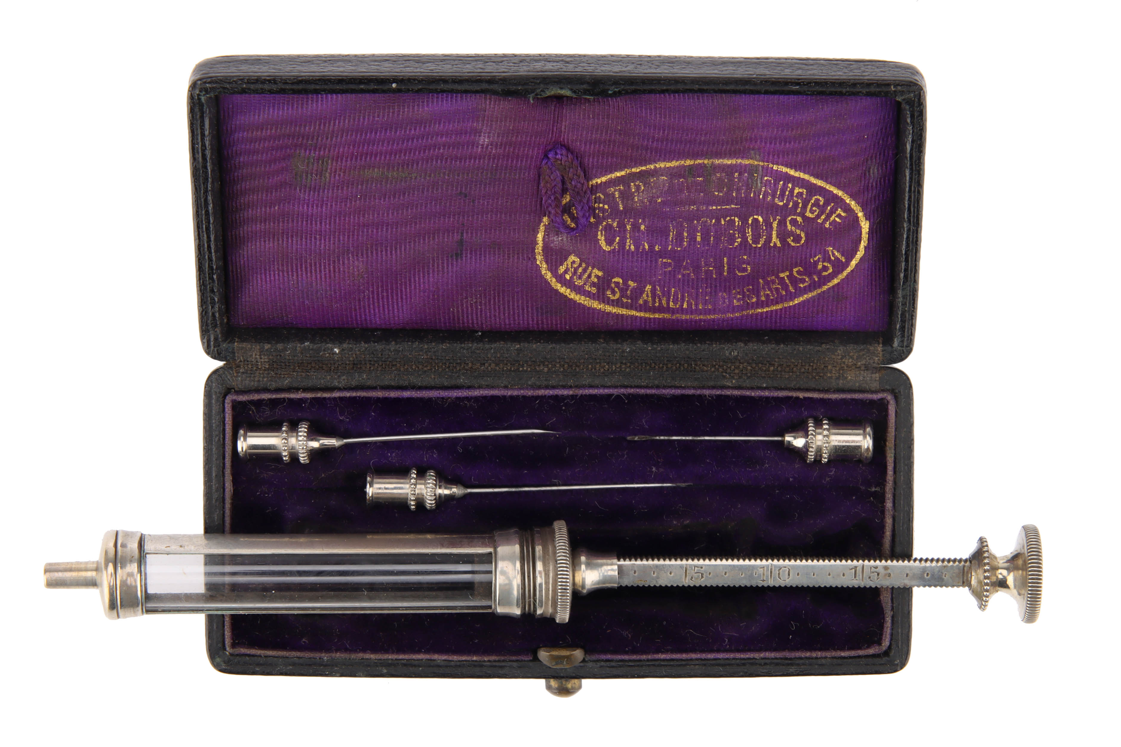 Lot 205 - Three Antique Silver Syringes,