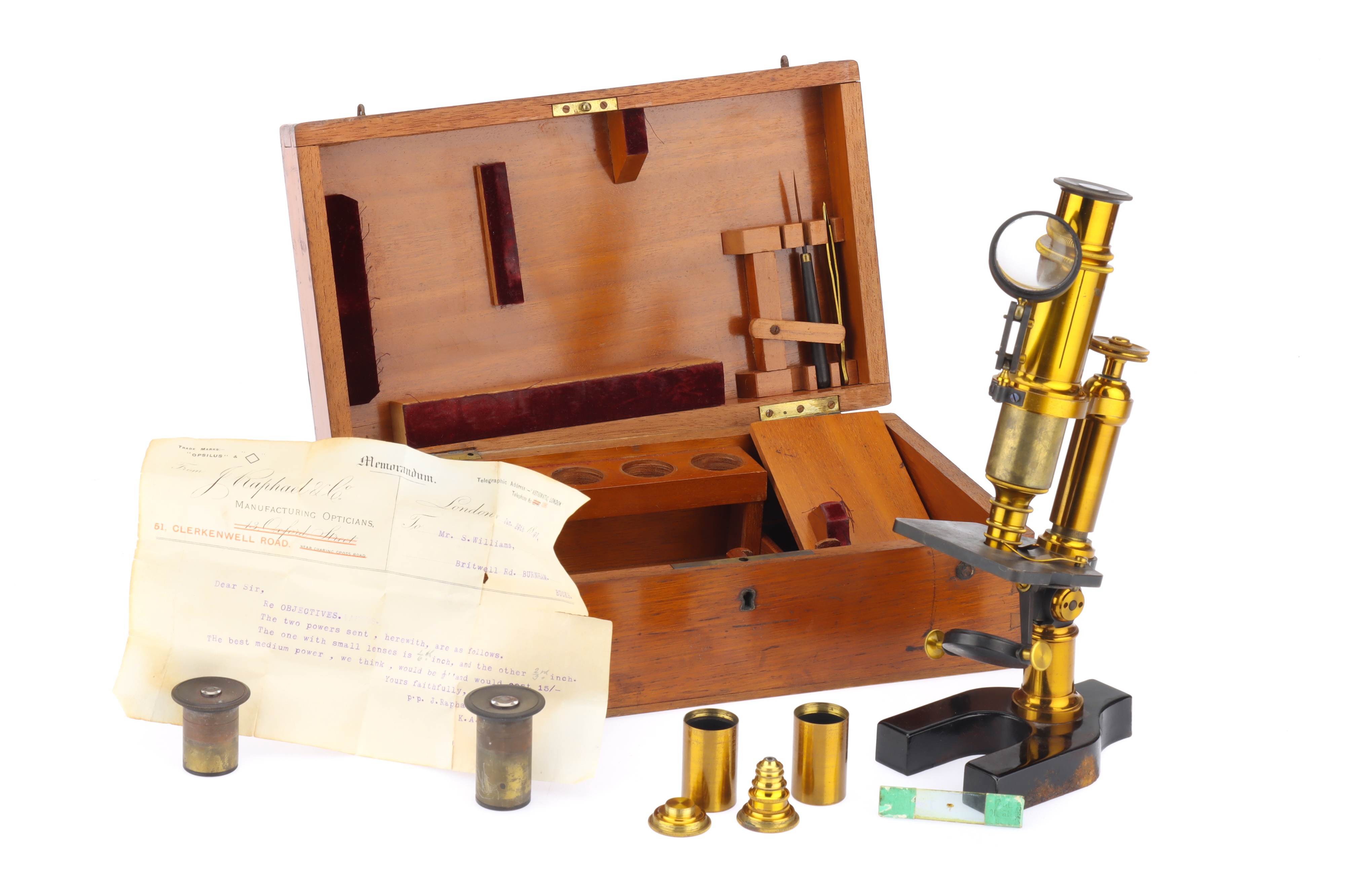 Lot 164 - A French Brass Compound Microscope,