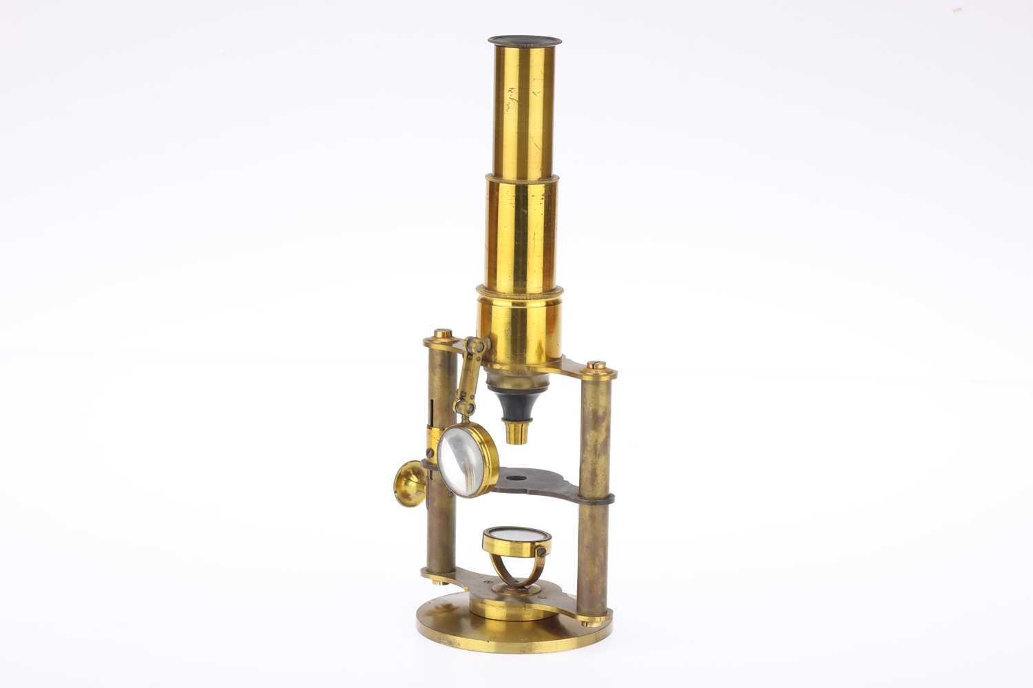 Lot 178 - French Brass Microscope,