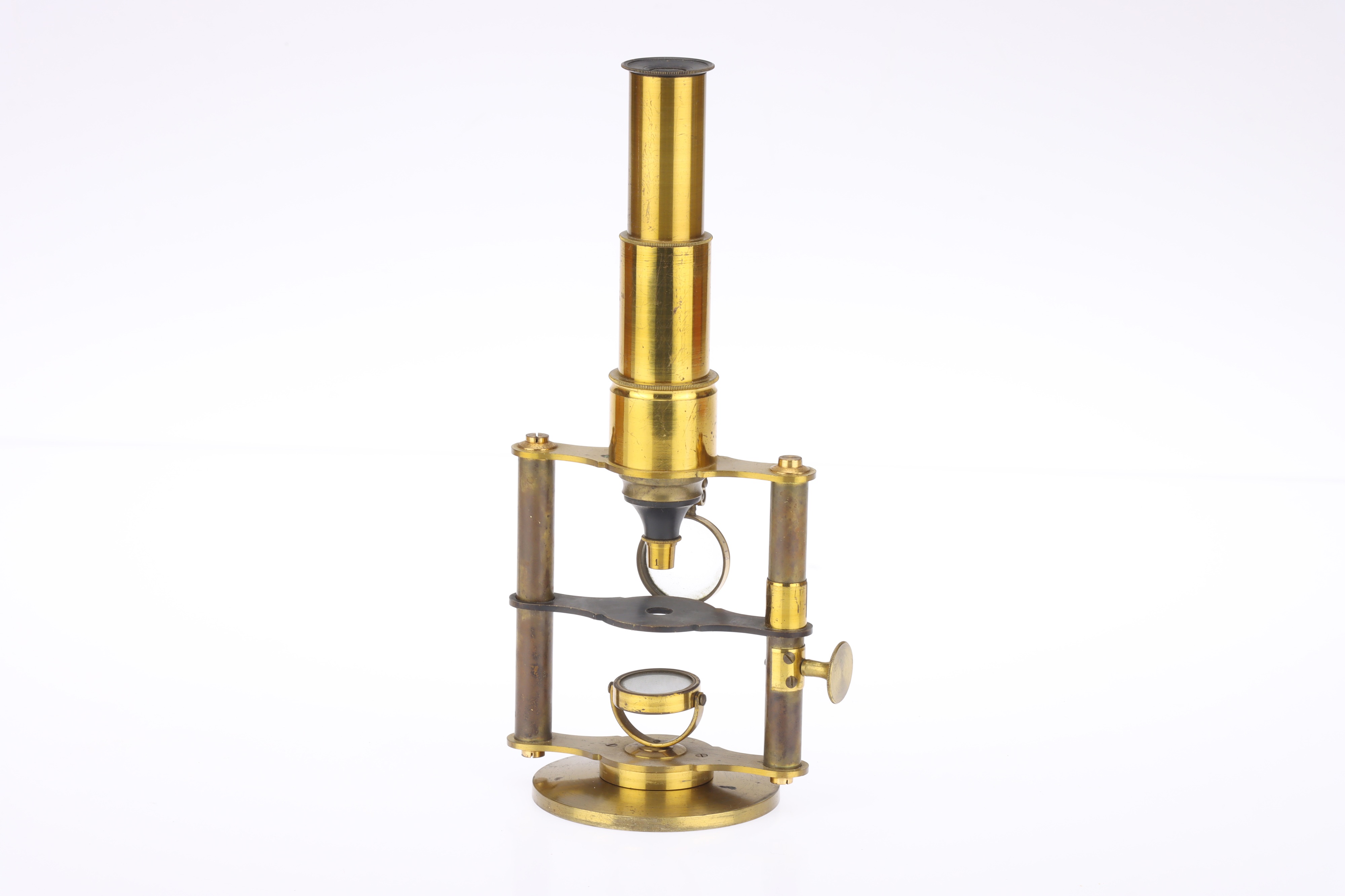 Lot 178 - French Brass Microscope,