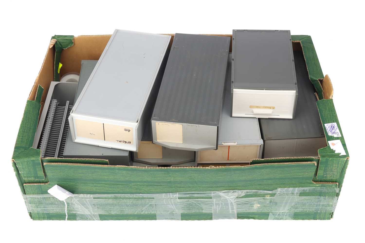 Lot 599 - A Range of Slide Storage Boxes,