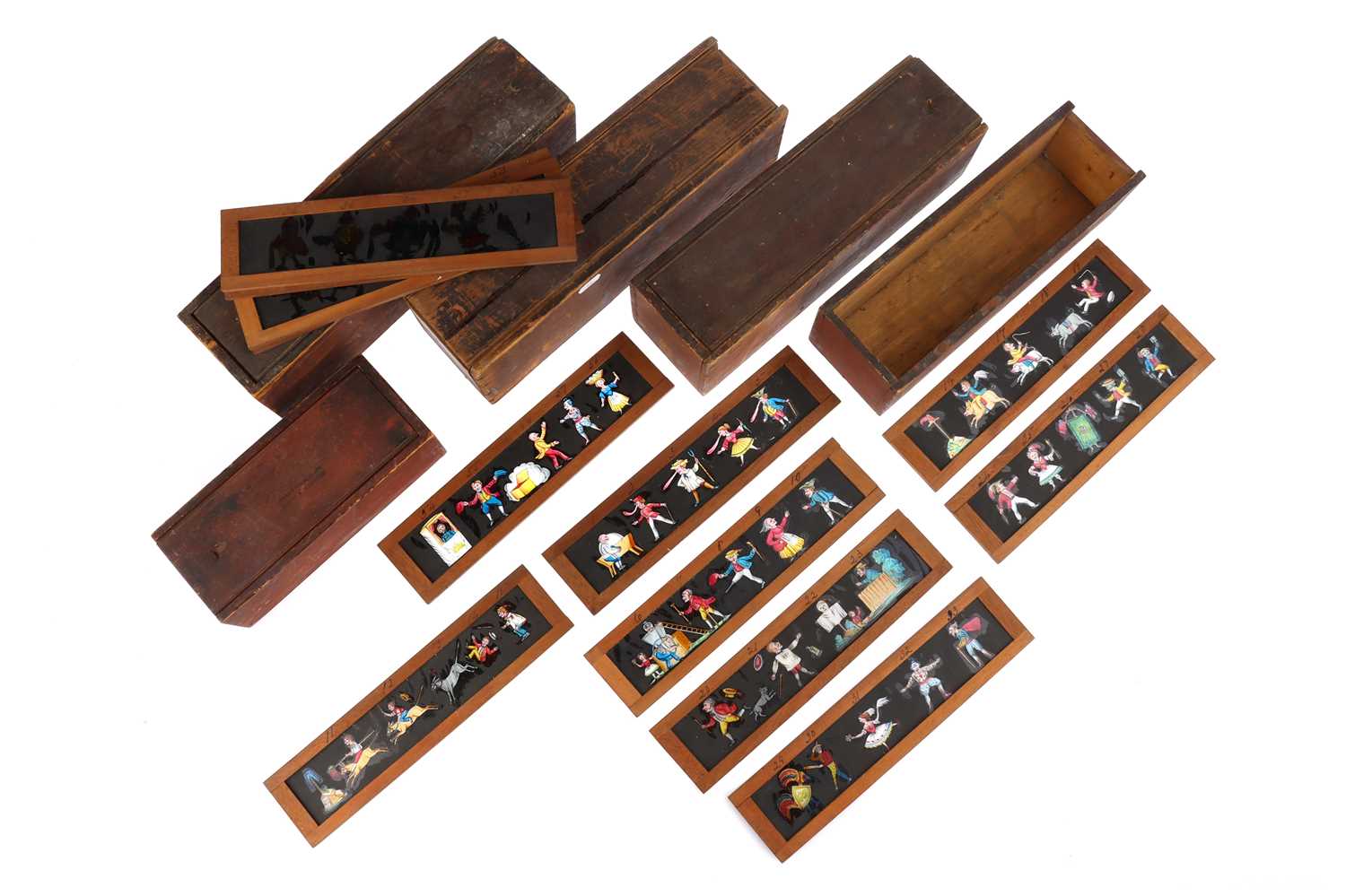 Lot 665 - Mahogany Framed Magic Lantern Slides,