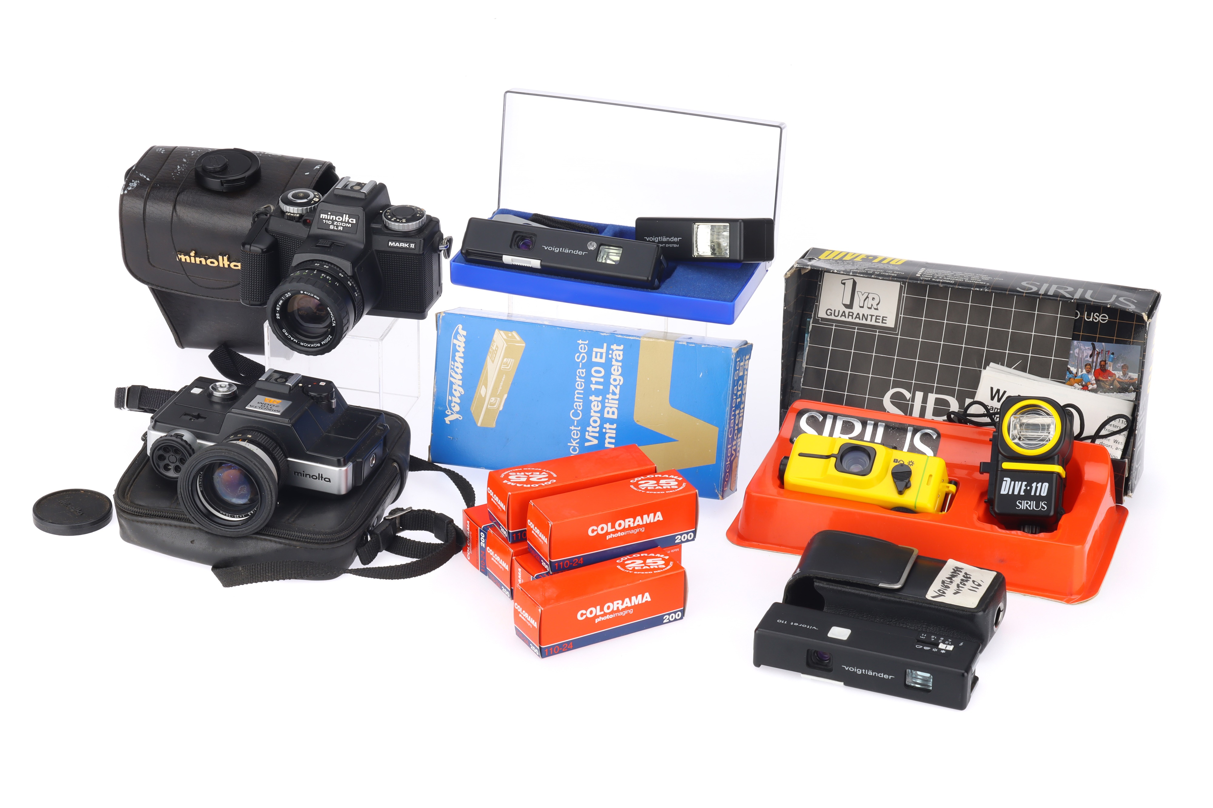 Lot 350 - A Good Selection of 110 Cameras & Film,