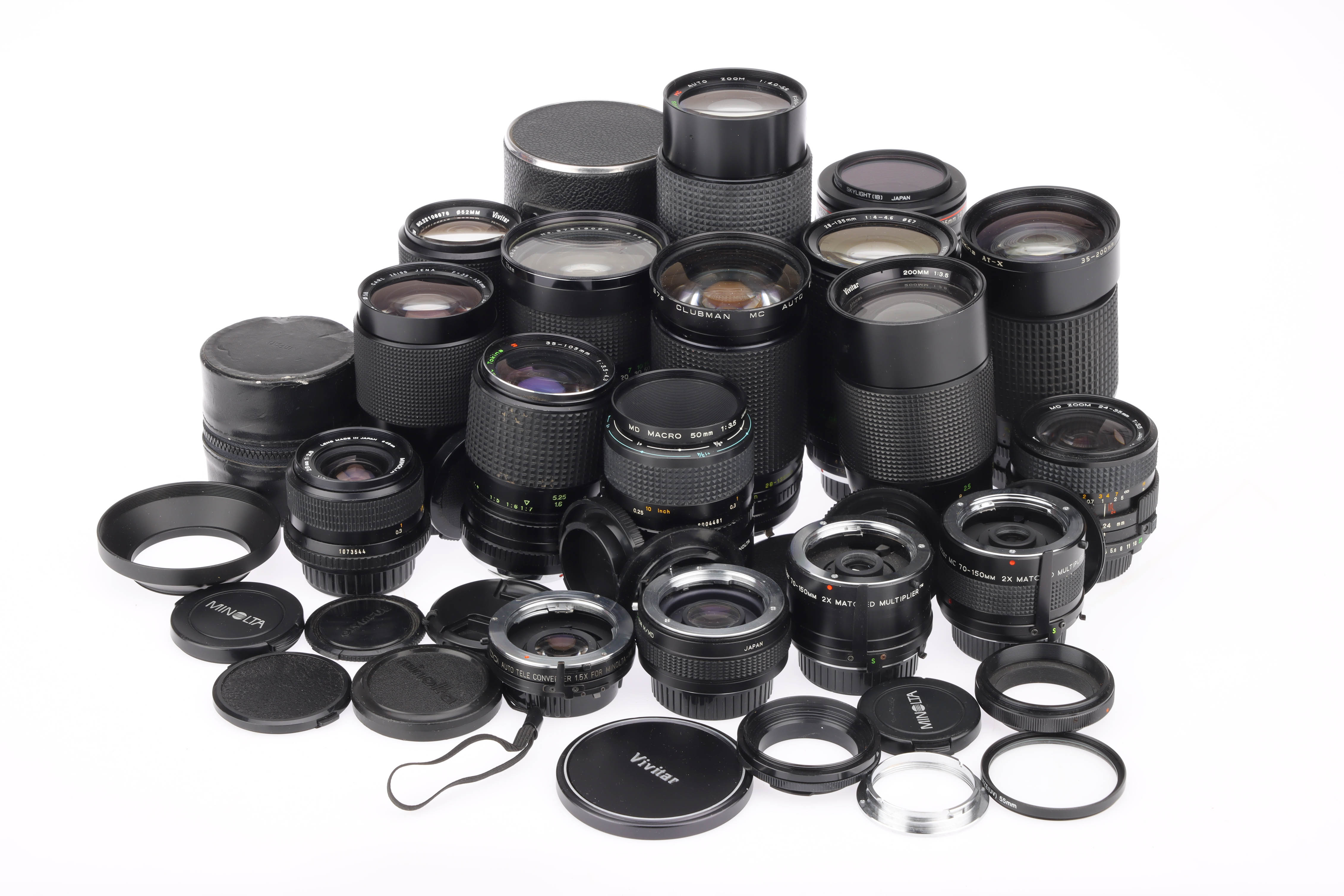 Lot 129 - A Selection of Minolta MD Mount Lenses,