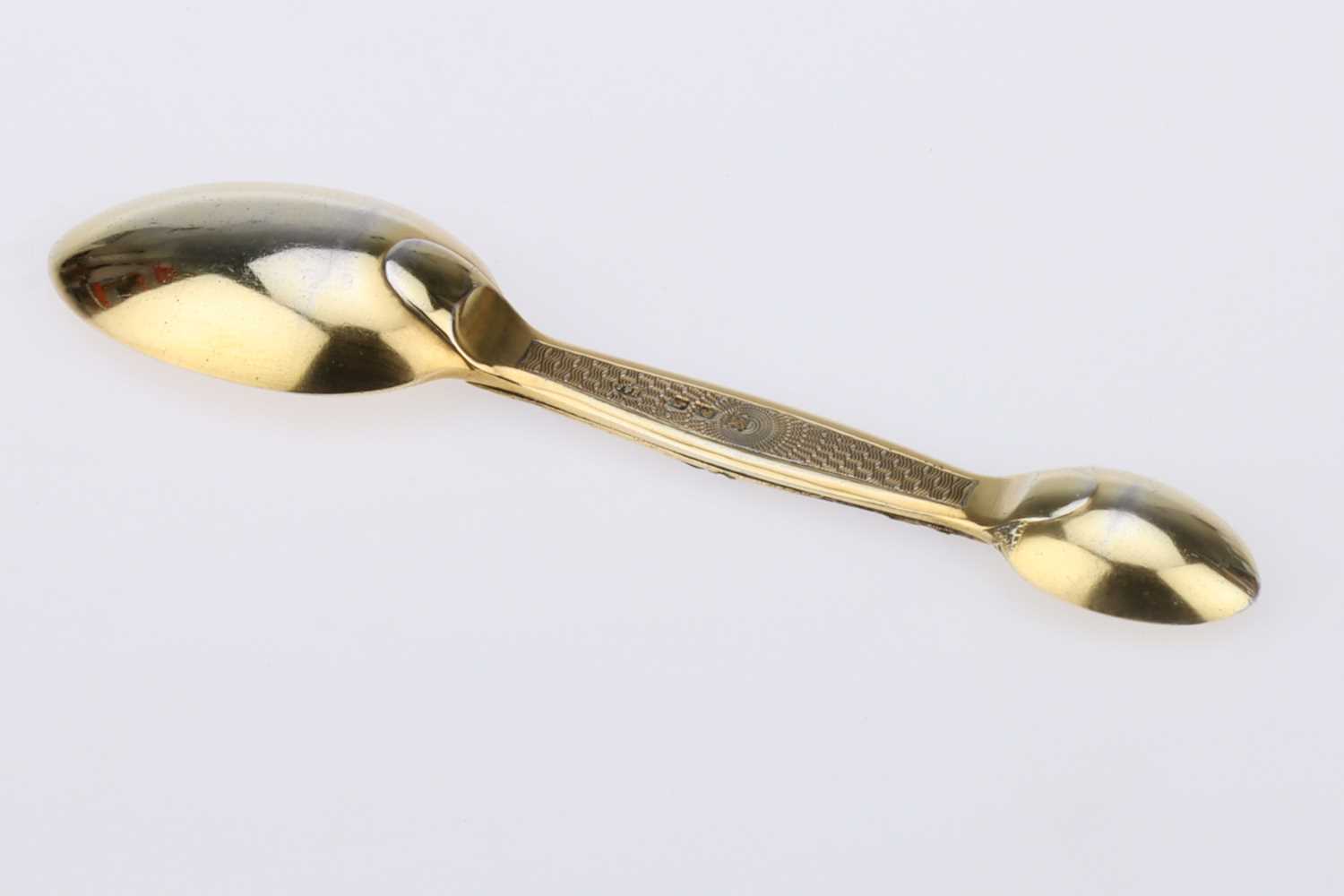 Lot 145 - A Silver Gilt Double Ended Medicine Spoon,