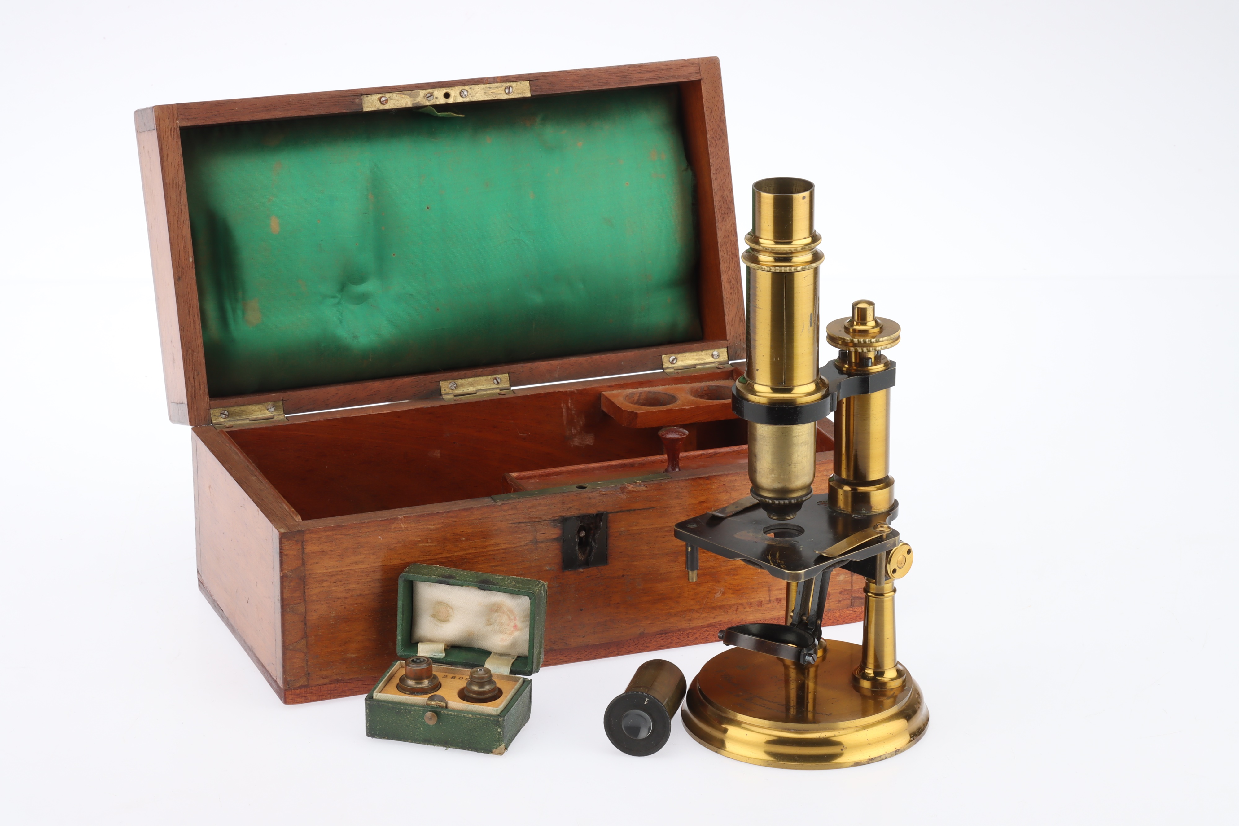 Lot 854 - A French Compound Microscope,