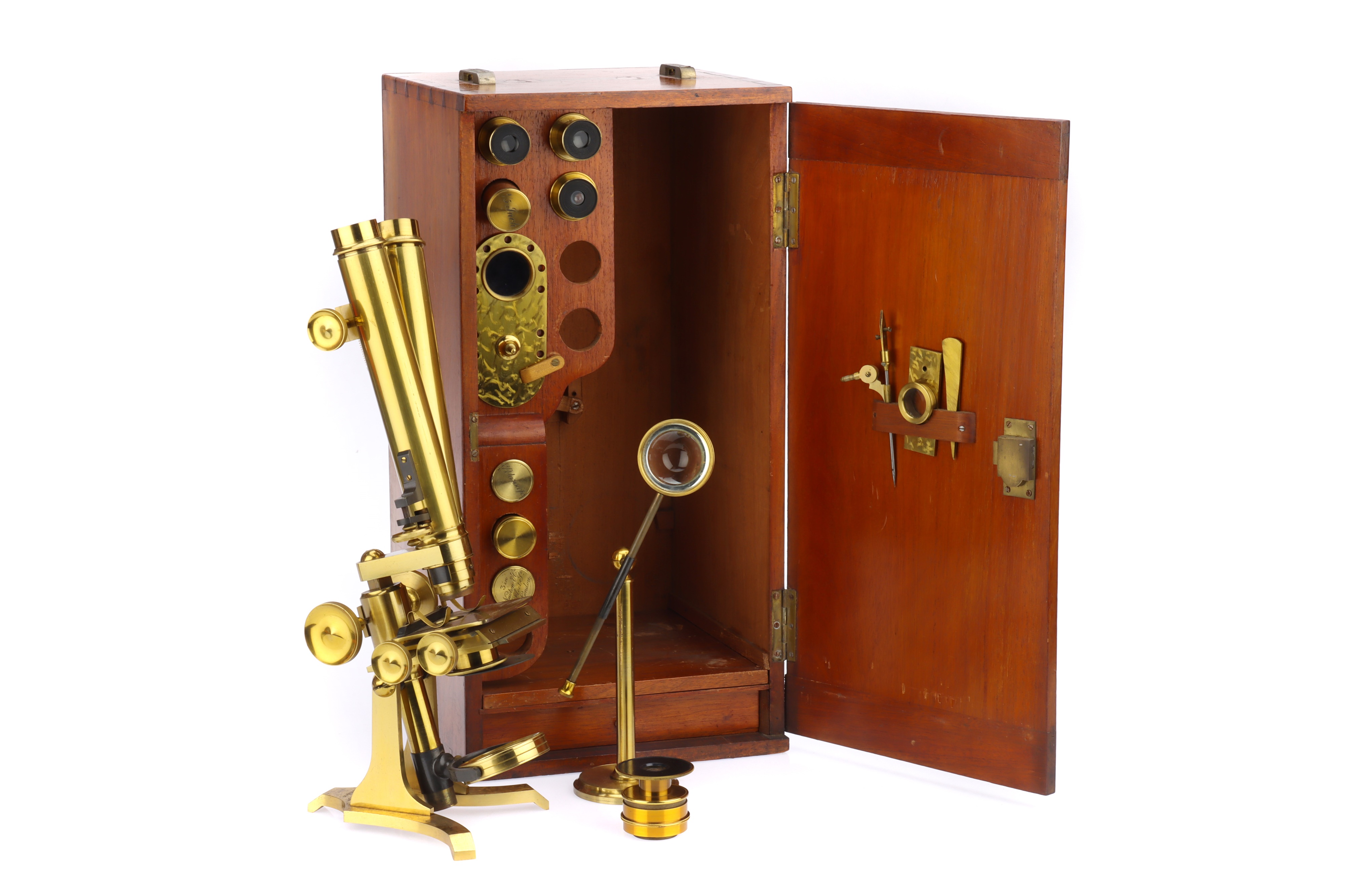 Lot 301 - Victorian Binocular Microscope By Fred Cox,