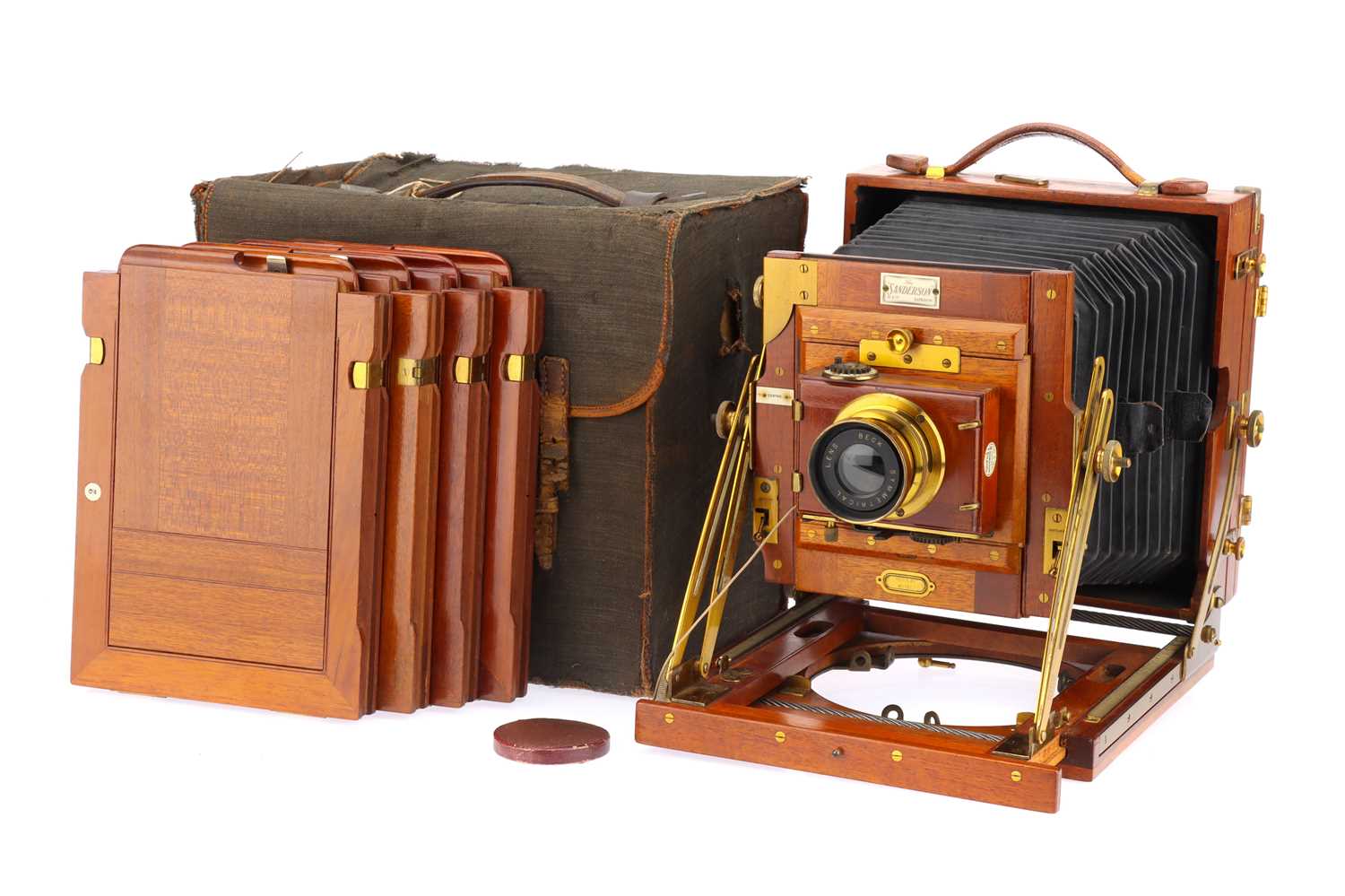 Lot 248 - A Good Brass Bound Half Plate Field Camera